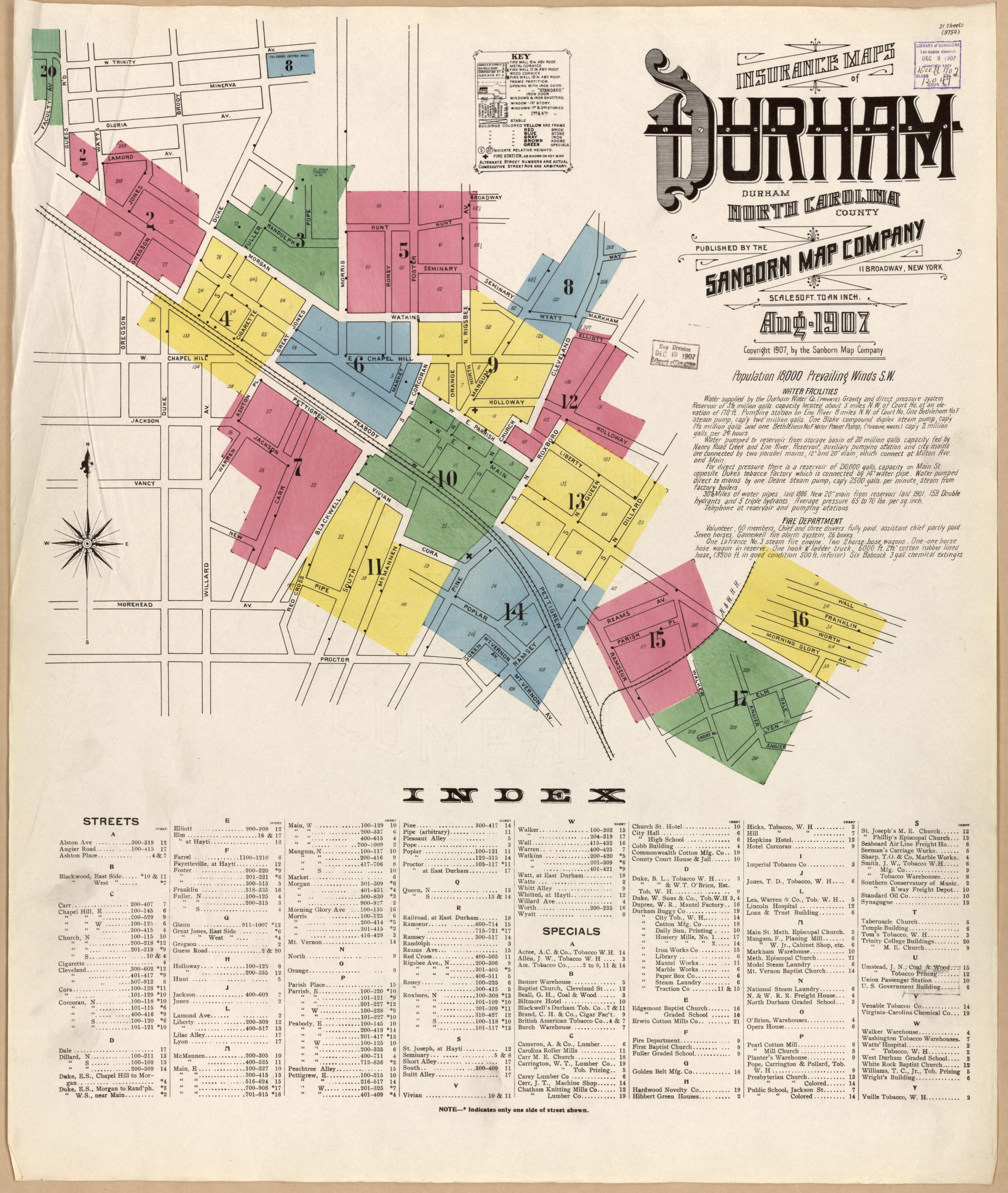 Durham, North Carolina (1907) - Sanborn Fire Maps