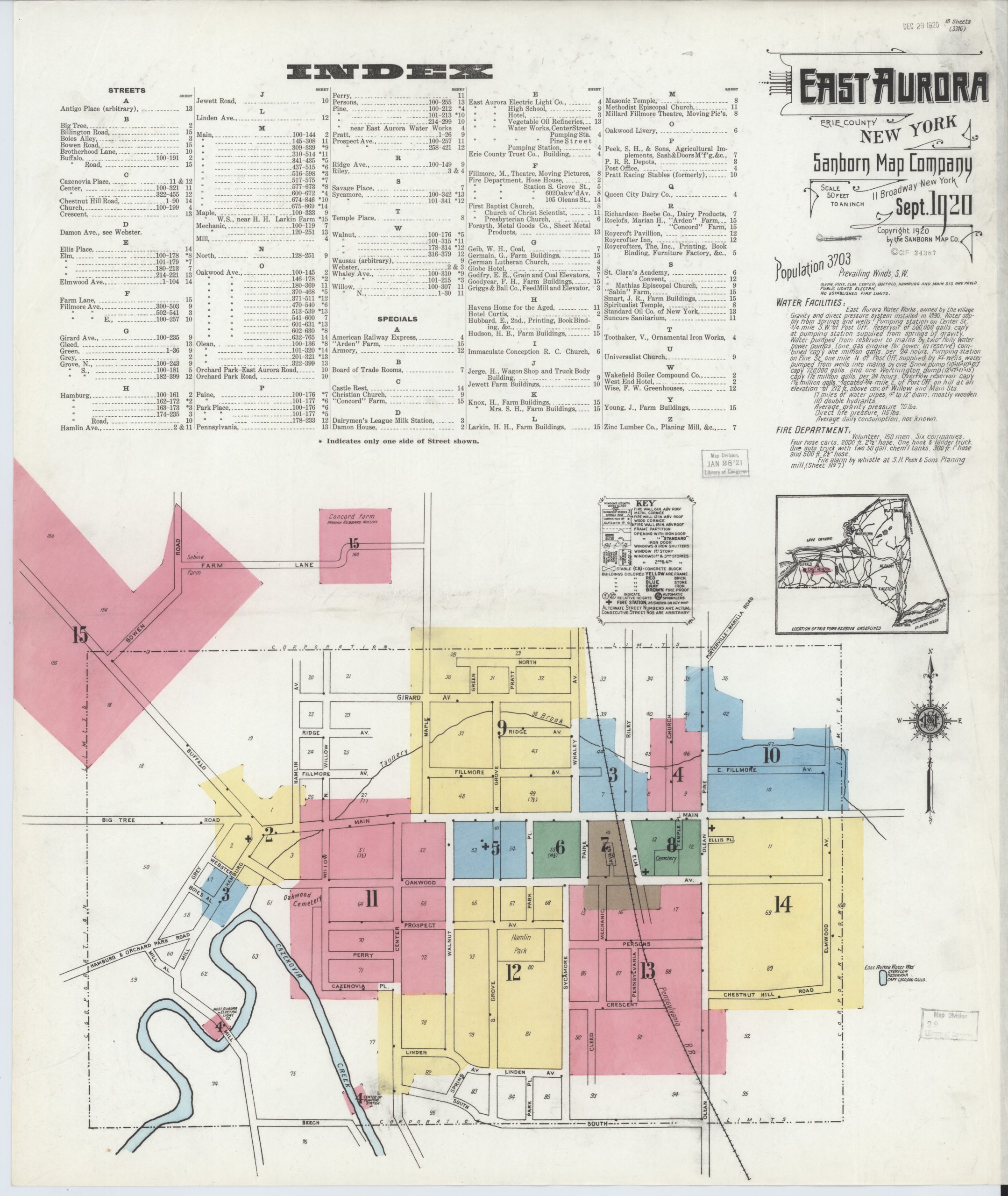 East Aurora, New York (1920) - Sanborn Fire Maps
