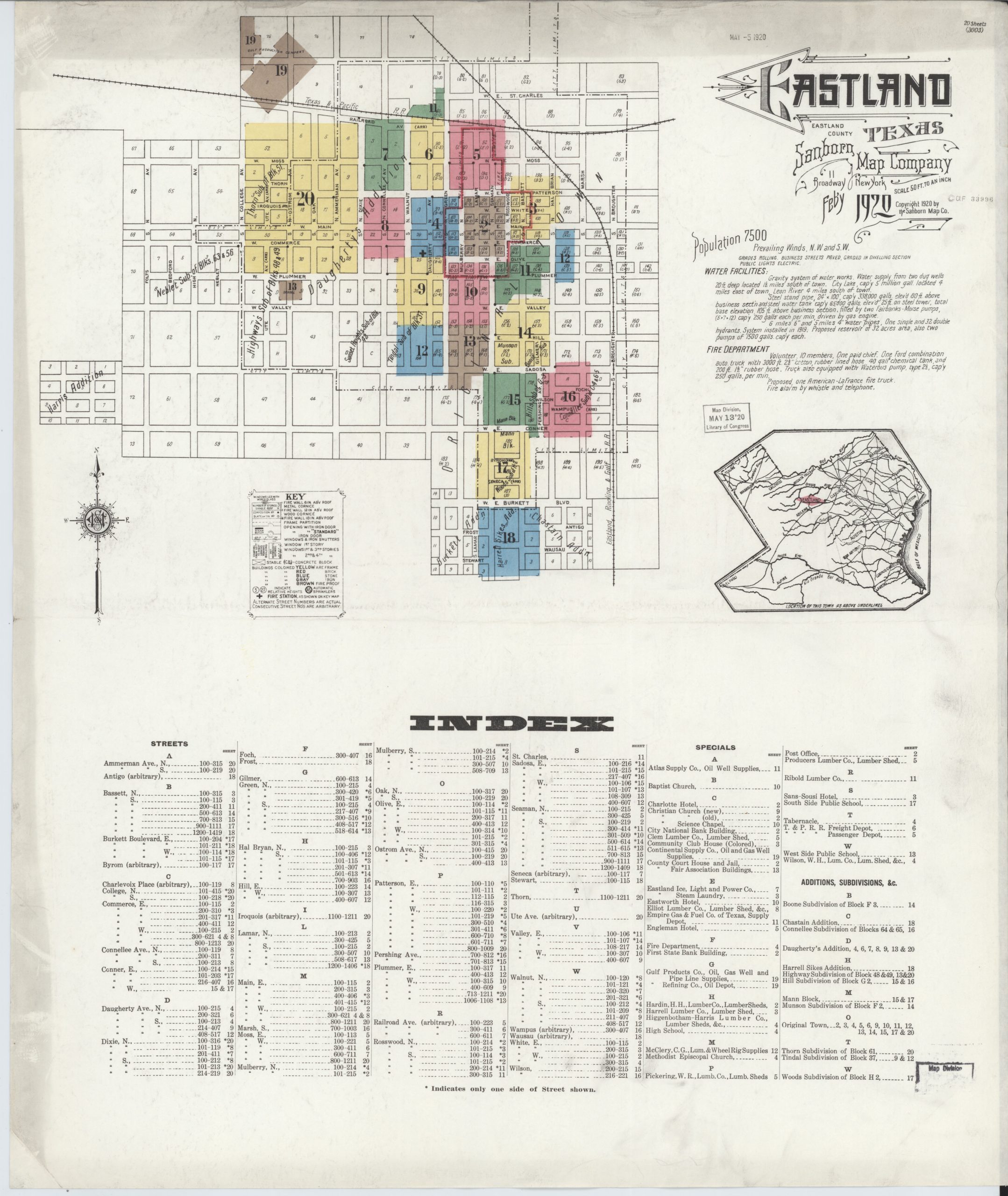 Eastland, Texas (1920) - Sanborn Fire Maps