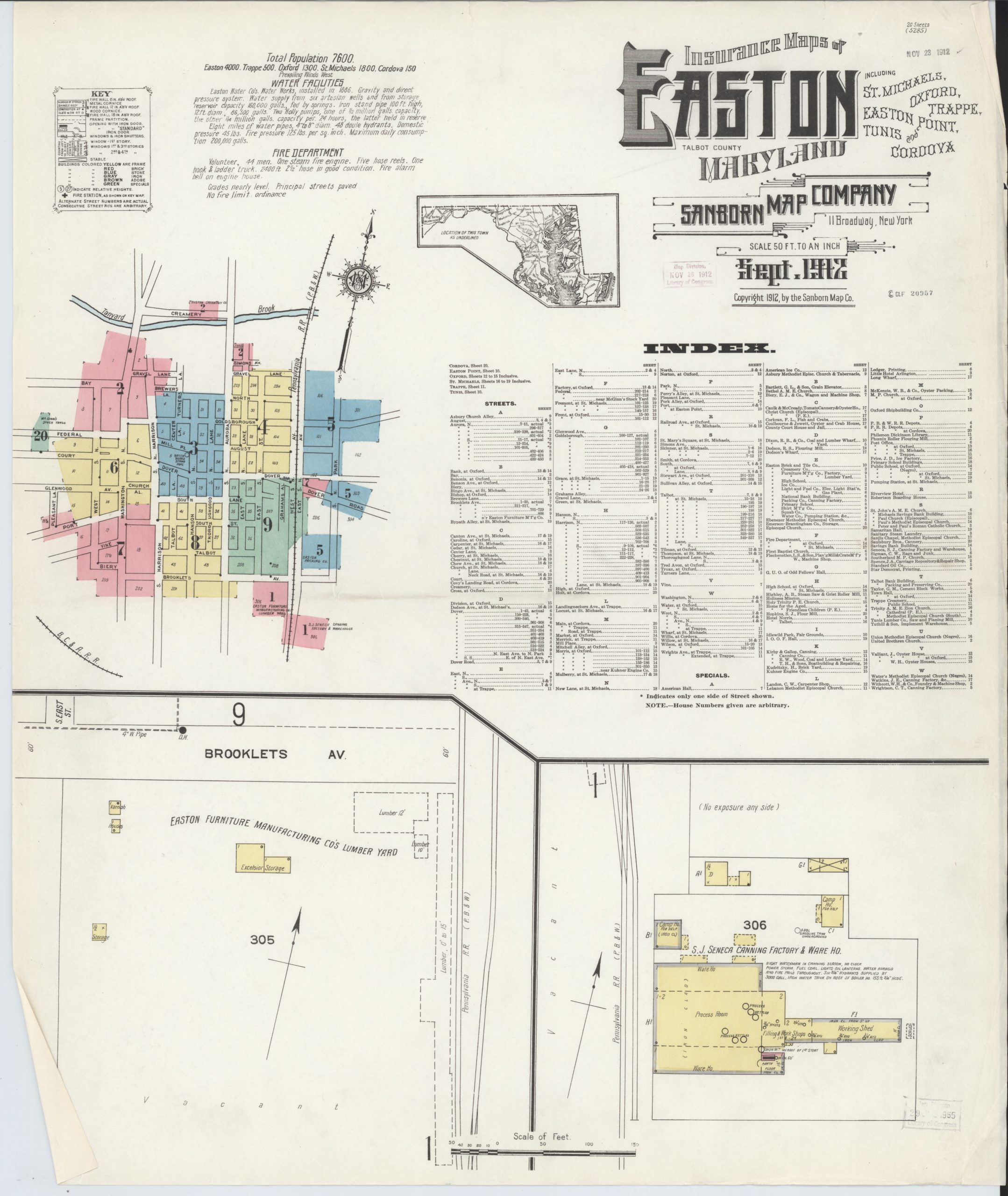 Easton, Maryland (1912) - Sanborn Fire Maps