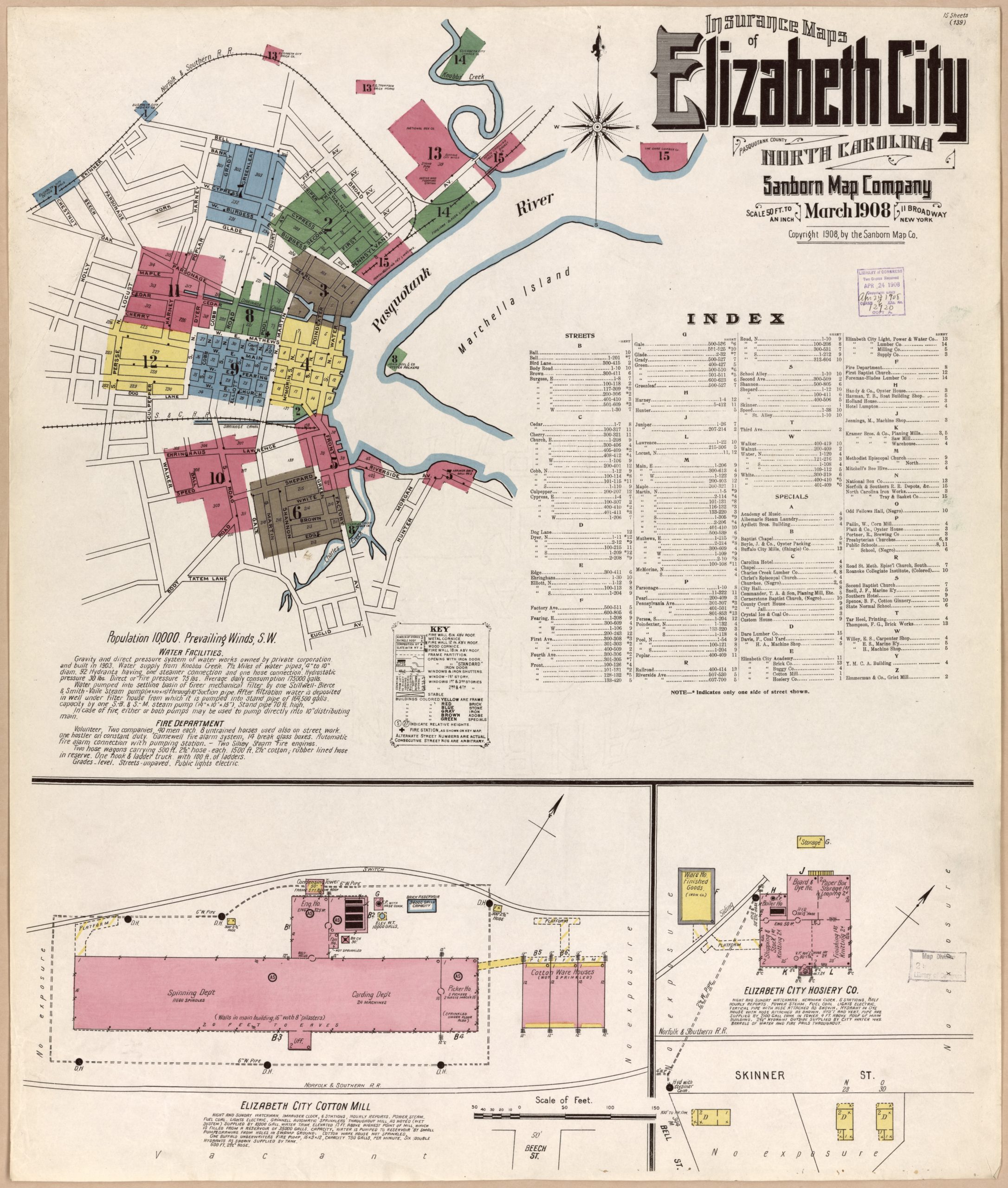 Elizabeth City, North Carolina (1908) - Sanborn Fire Maps