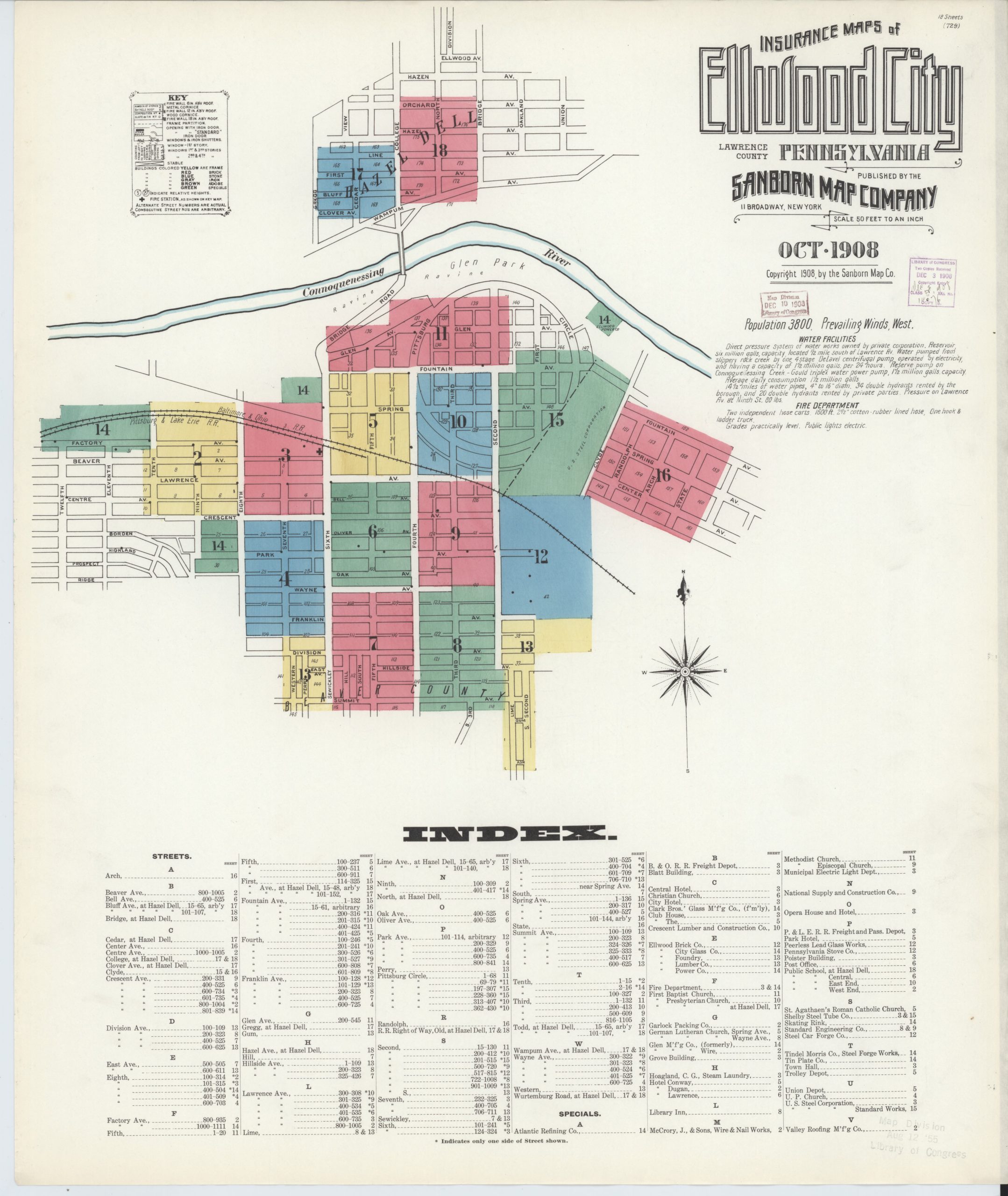 Ellwood City, Pennsylvania (1908) - Sanborn Fire Maps
