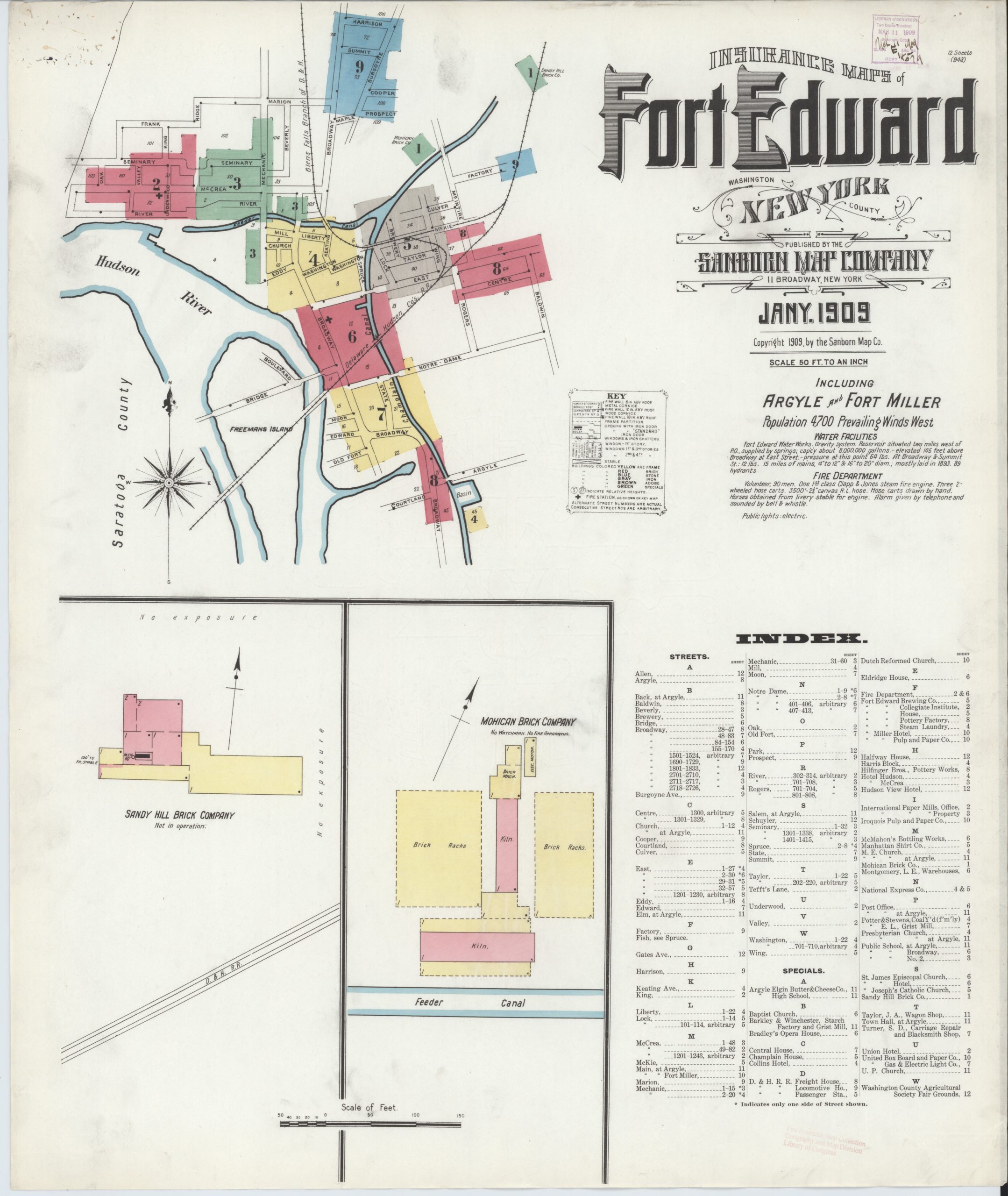 Fort Edward, New York (1909) - Sanborn Fire Maps