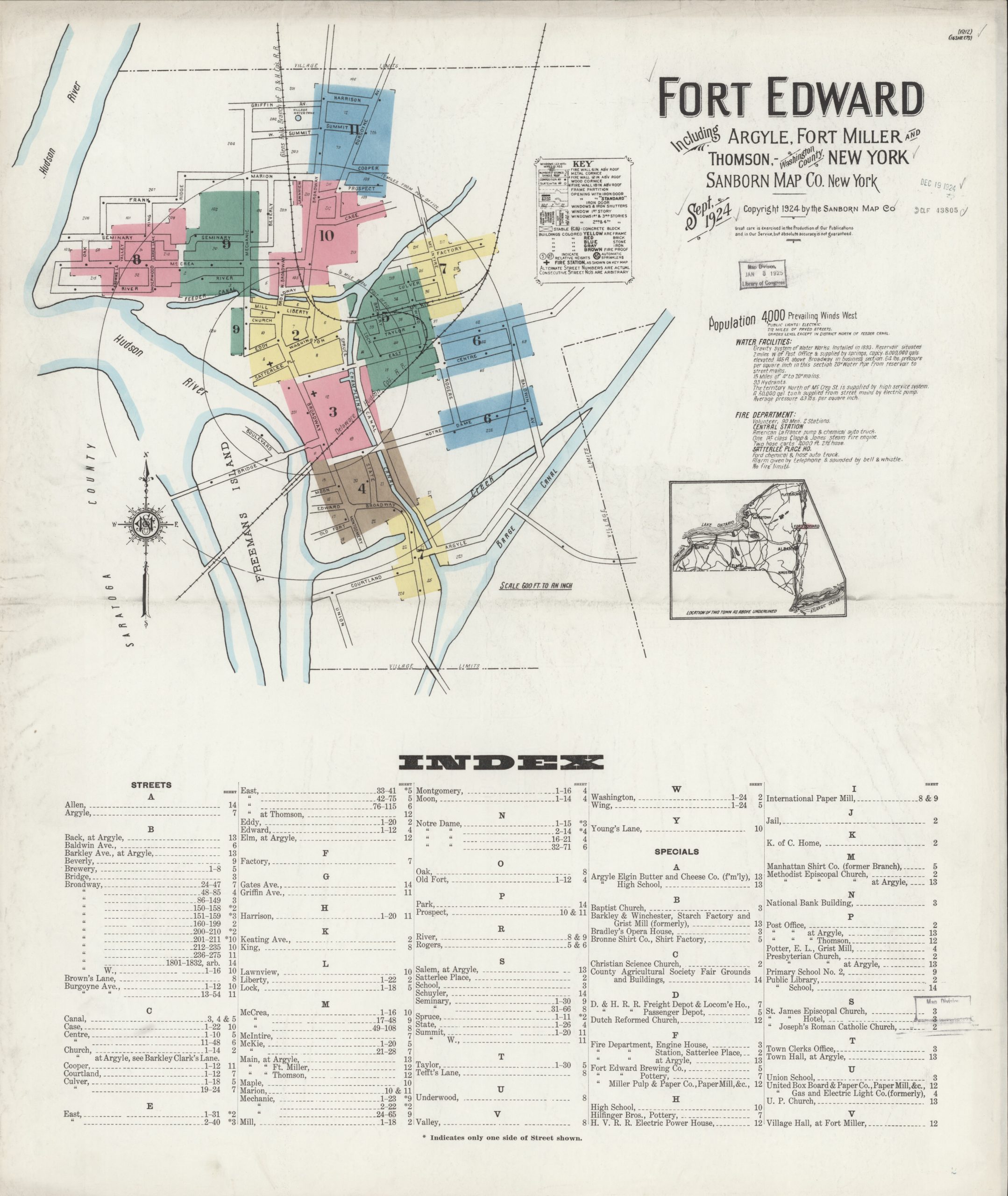 Fort Edward, New York (1924) - Sanborn Fire Maps