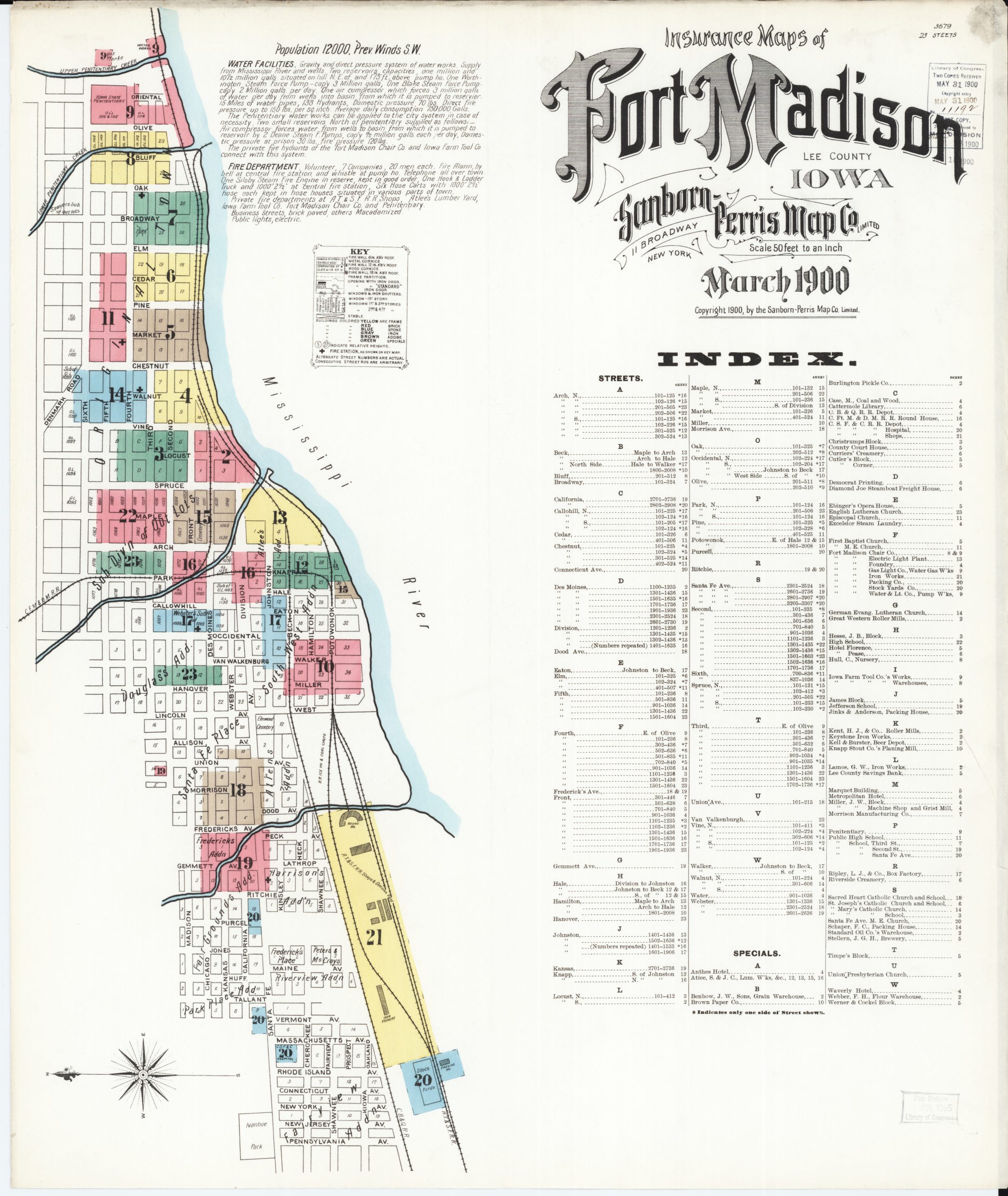Fort Madison, Iowa (1900) - Sanborn Fire Maps