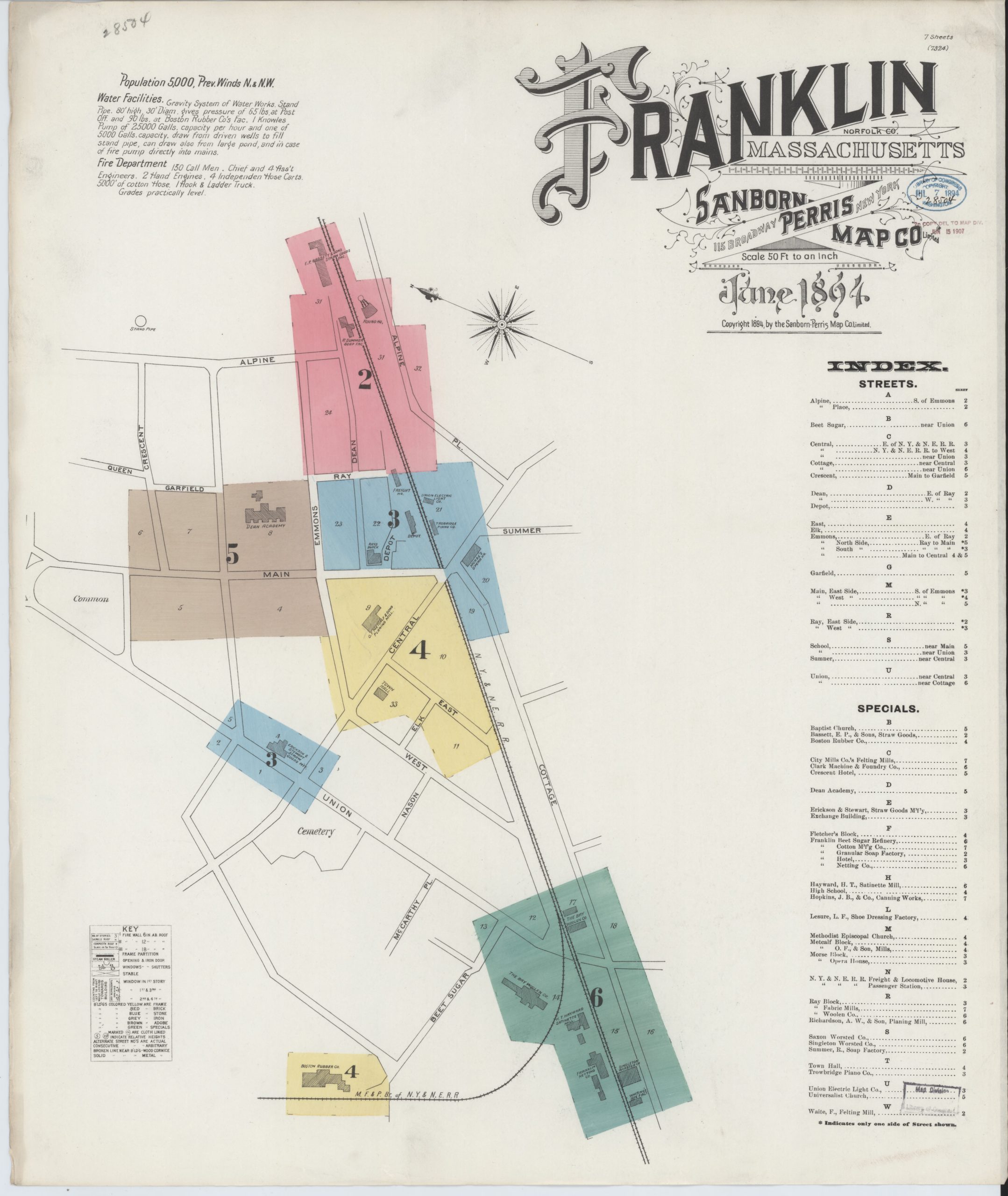 Franklin, Massachusetts (1894) - Sanborn Fire Maps