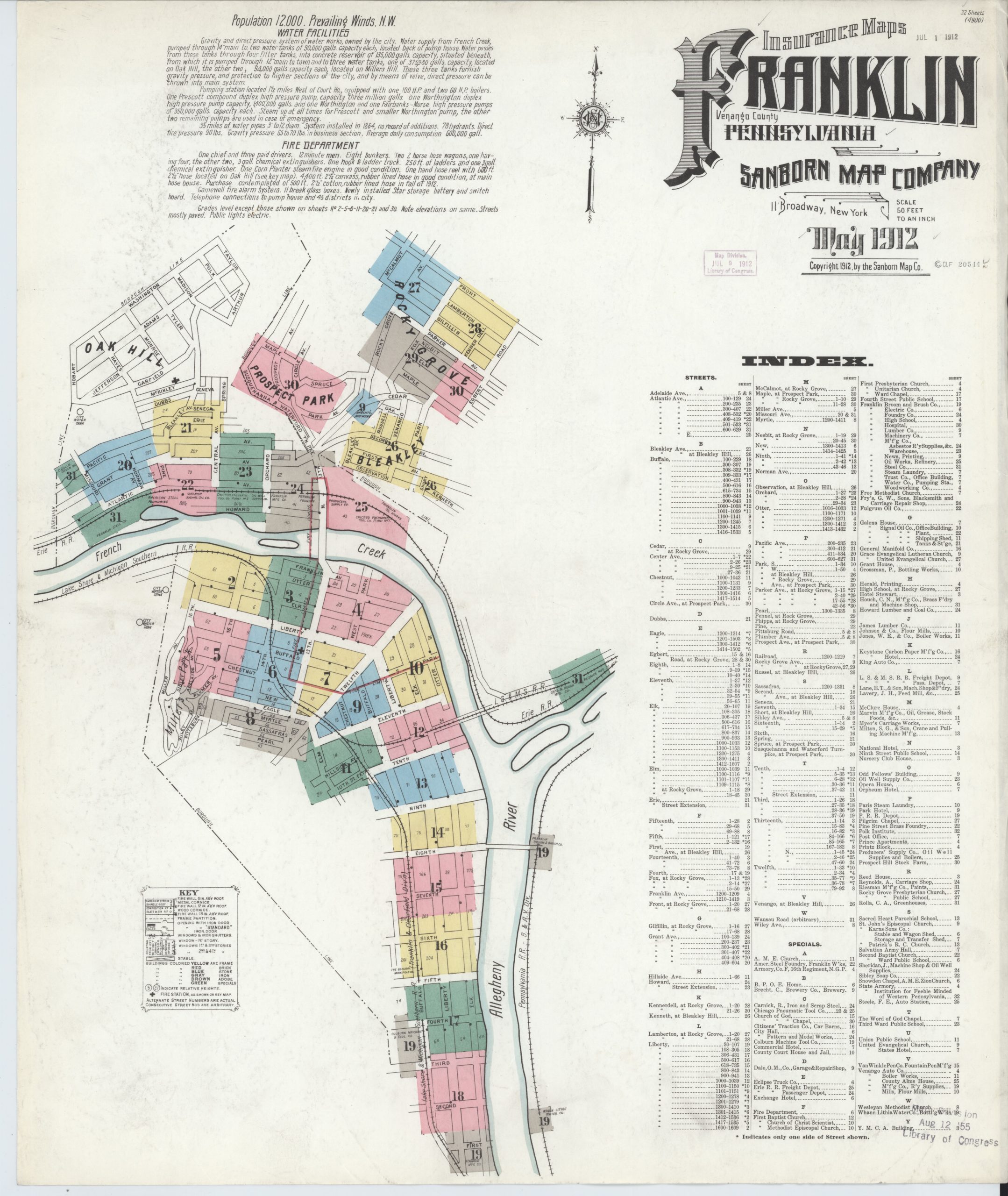 Franklin, Pennsylvania (1912) - Sanborn Fire Maps
