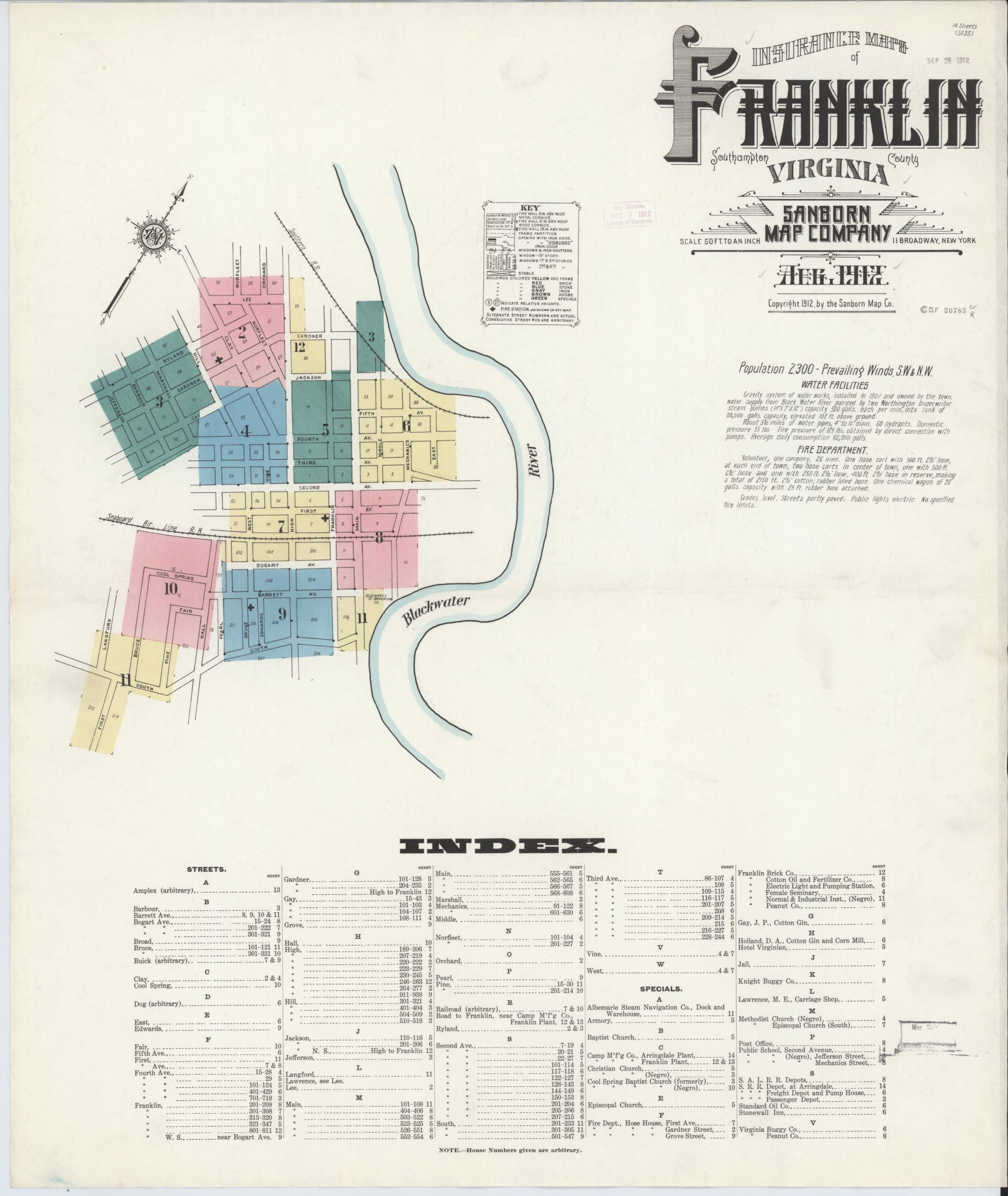 Franklin, Virginia (1912) - Sanborn Fire Maps