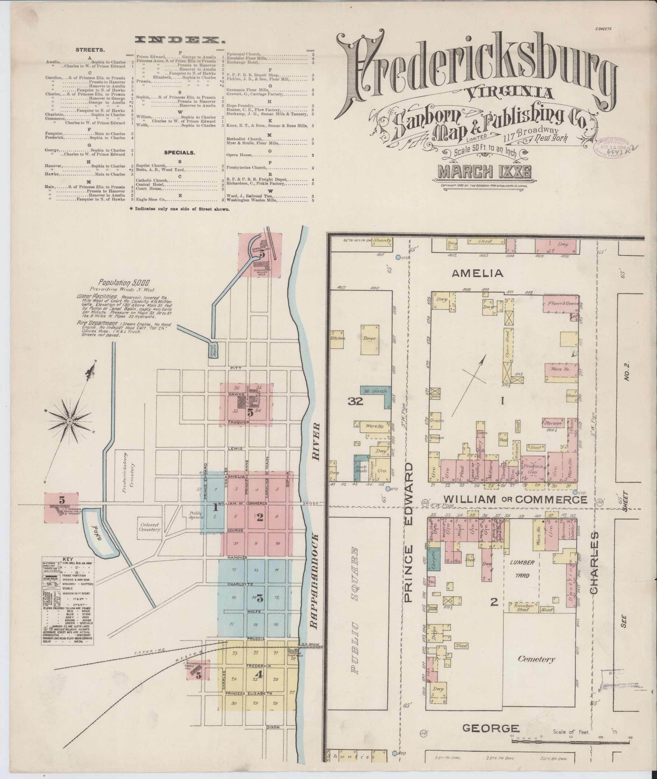Fredericksburg, Virginia (1886) - Sanborn Fire Maps