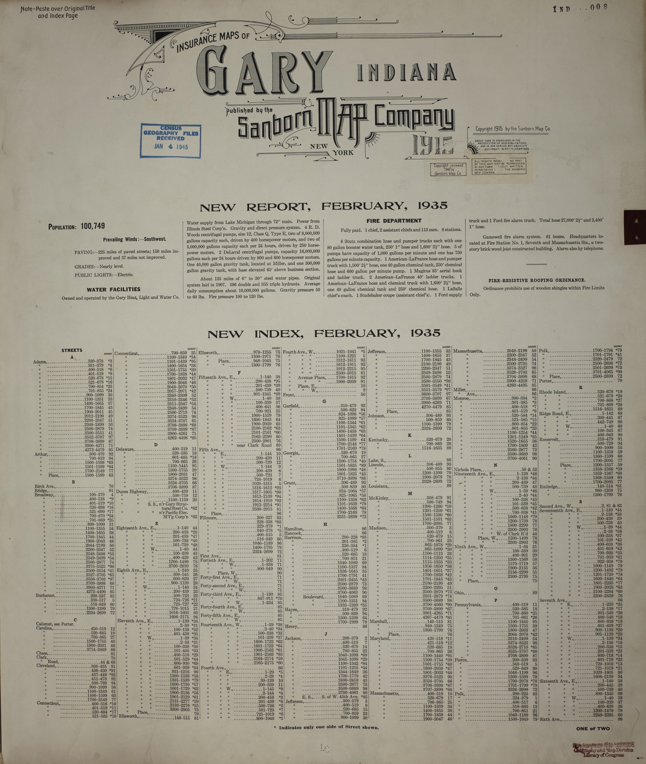 Gary, Indiana (1915) - Sanborn Fire Maps