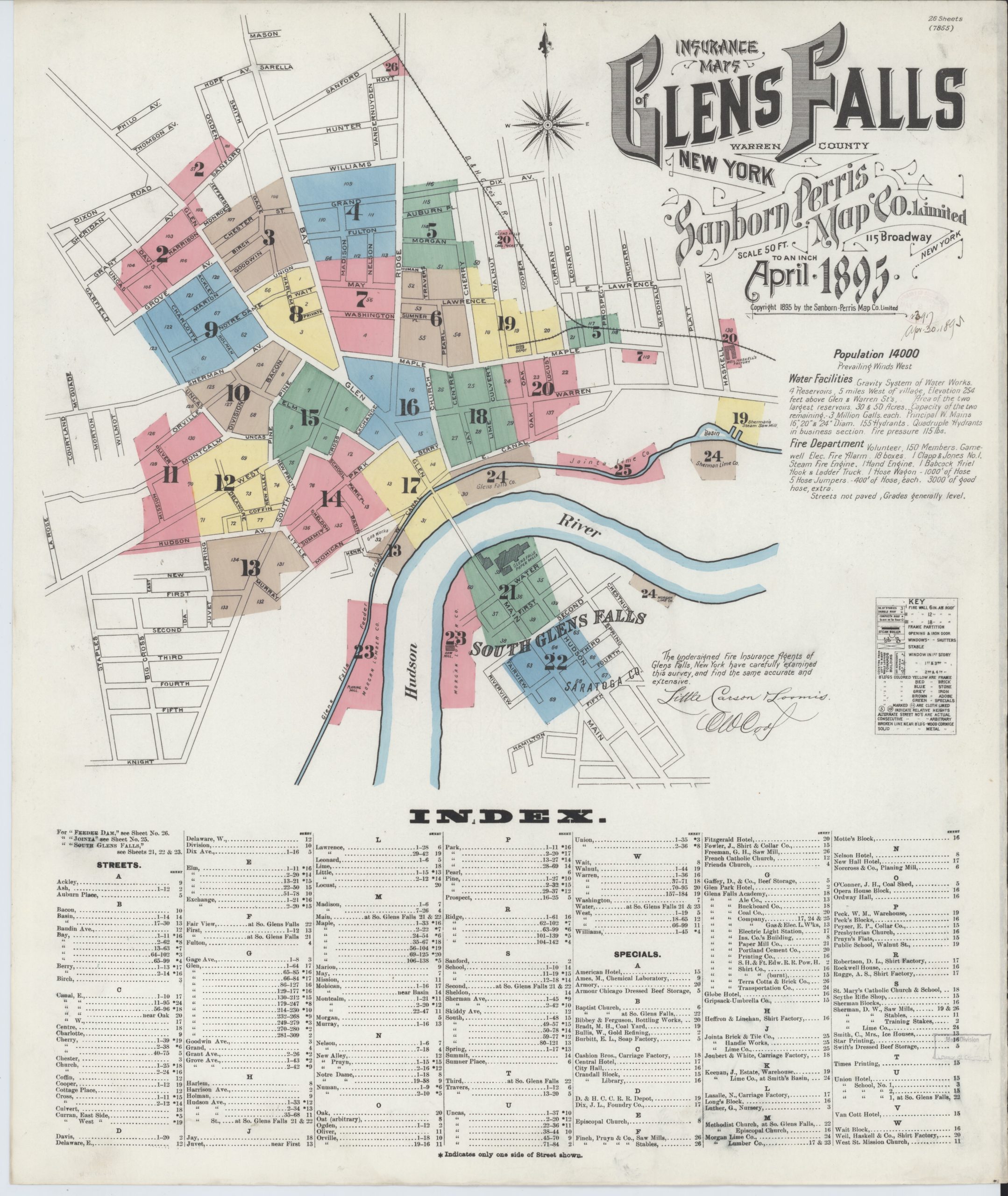 Glens Falls, New York (1895) - Sanborn Fire Maps