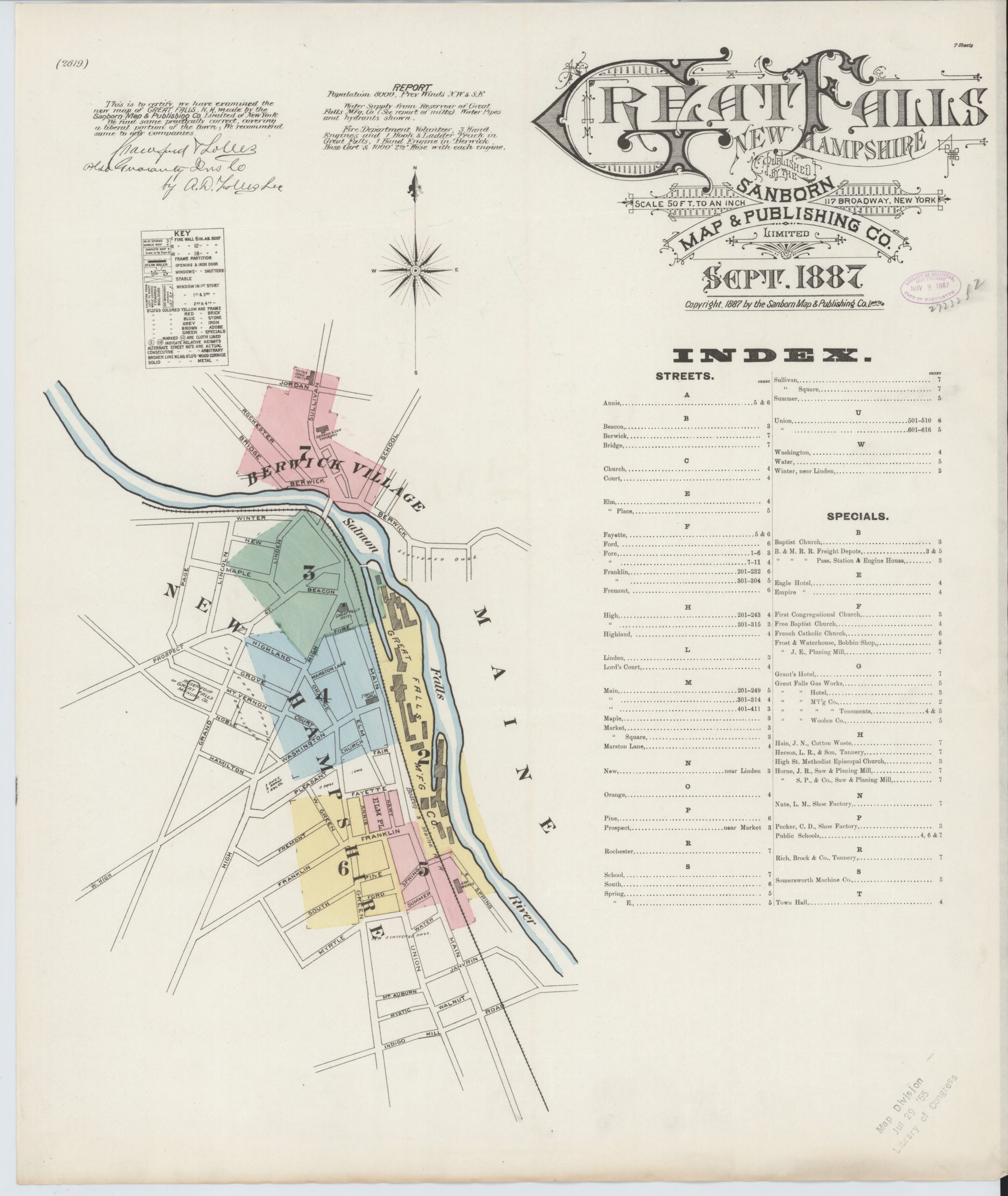 Great Falls, New Hampshire (1887) - Sanborn Fire Maps