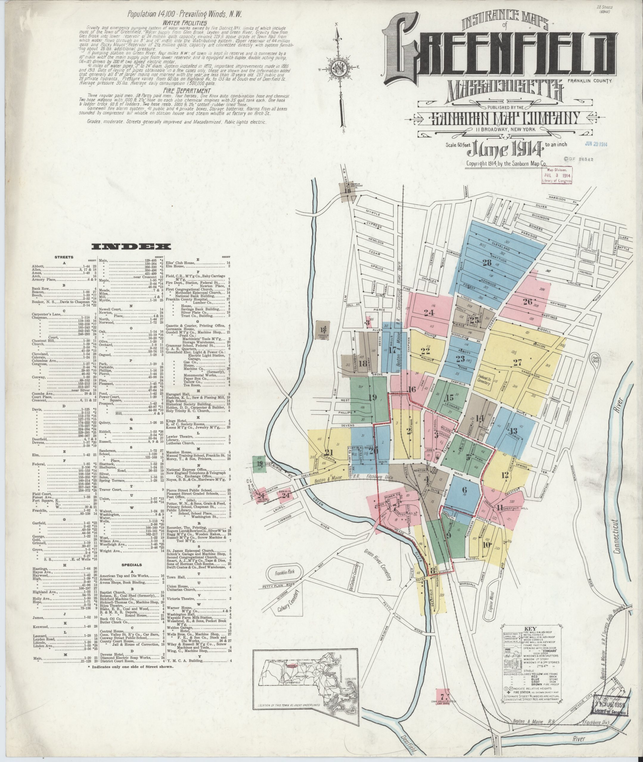 Greenfield, Massachusetts (1914) - Sanborn Fire Maps