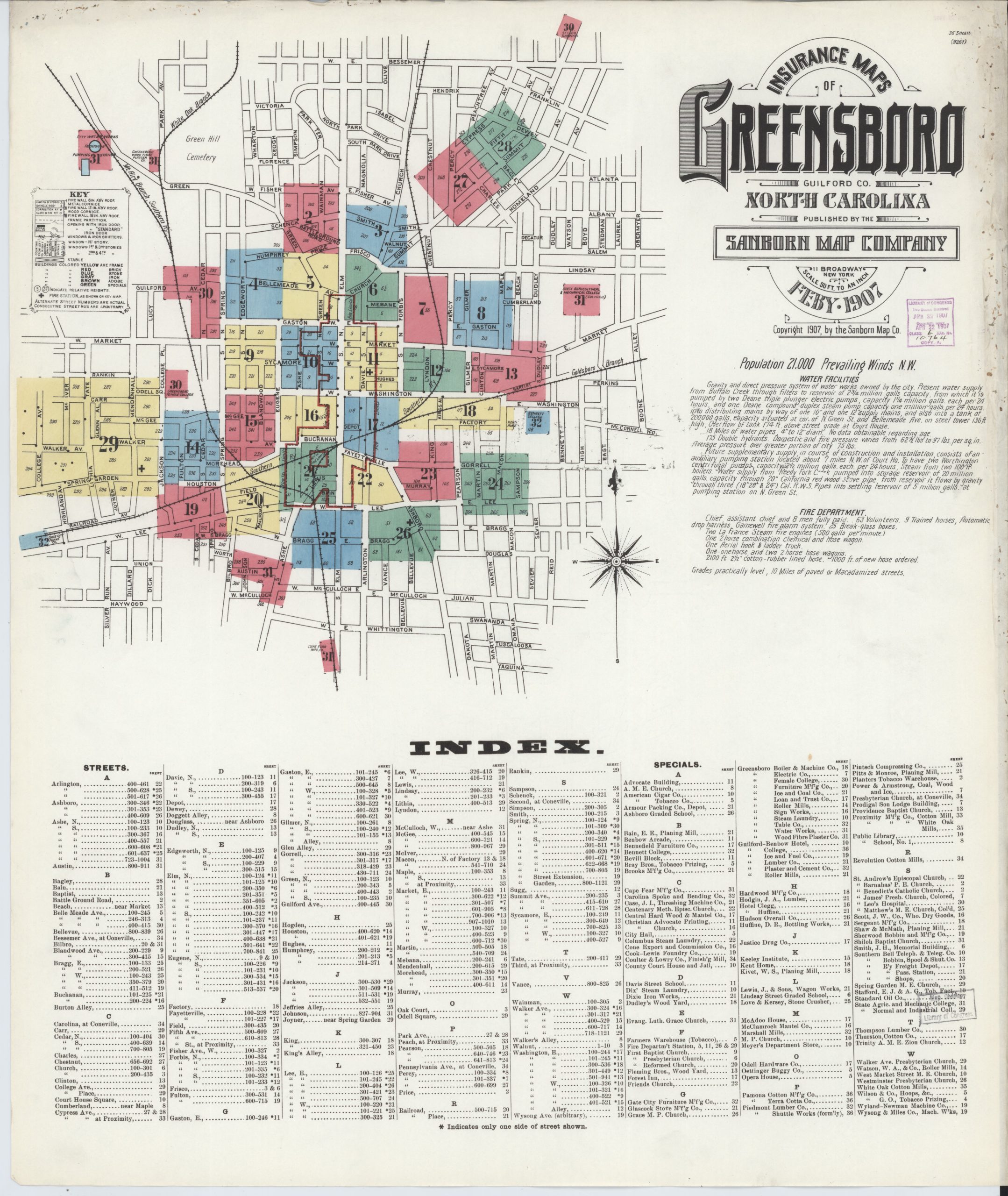 Greensboro, North Carolina (1907) - Sanborn Fire Maps