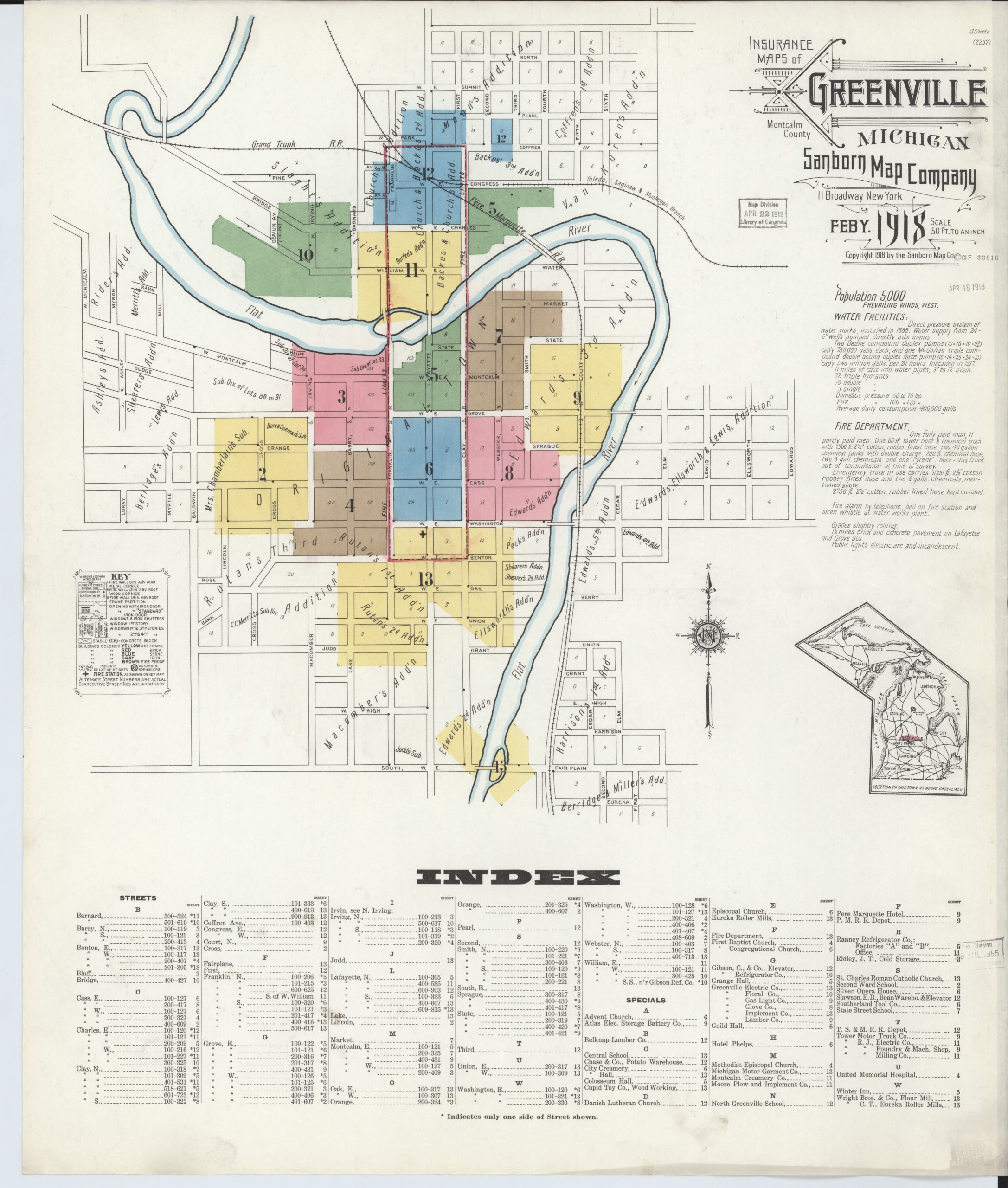 Greenville, Michigan (1918) - Sanborn Fire Maps