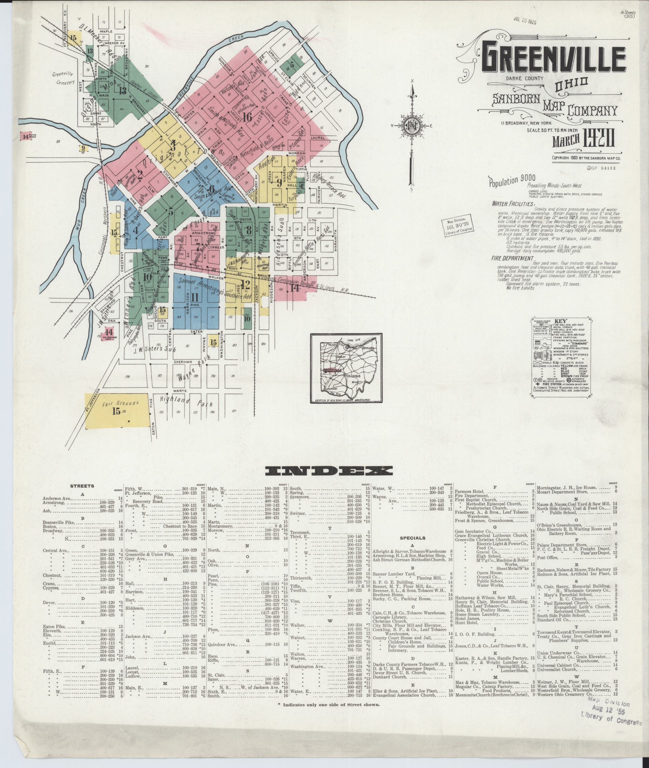 Greenville, Ohio (1920) - Sanborn Fire Maps