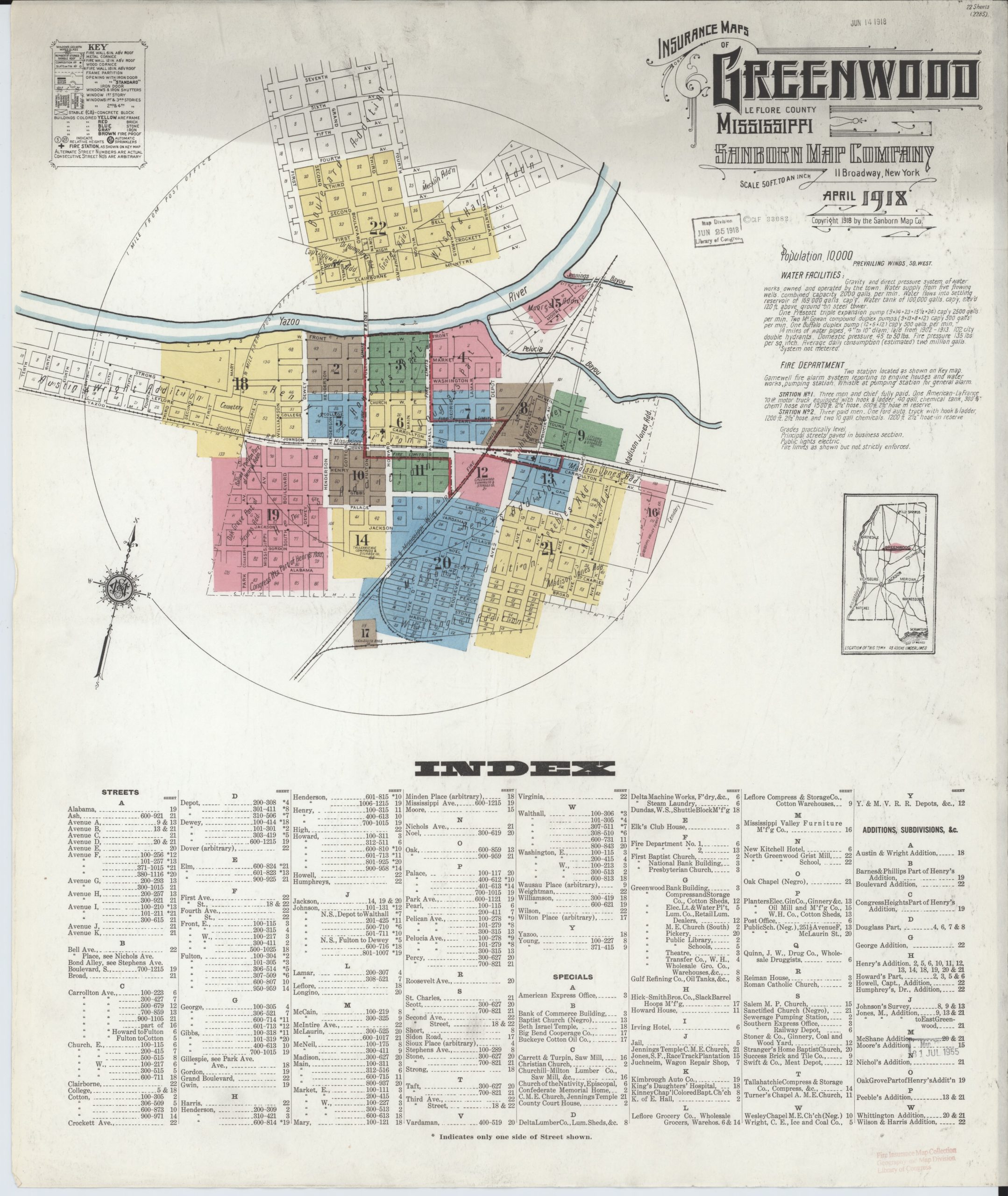 Greenwood, Mississippi (1918) - Sanborn Fire Maps