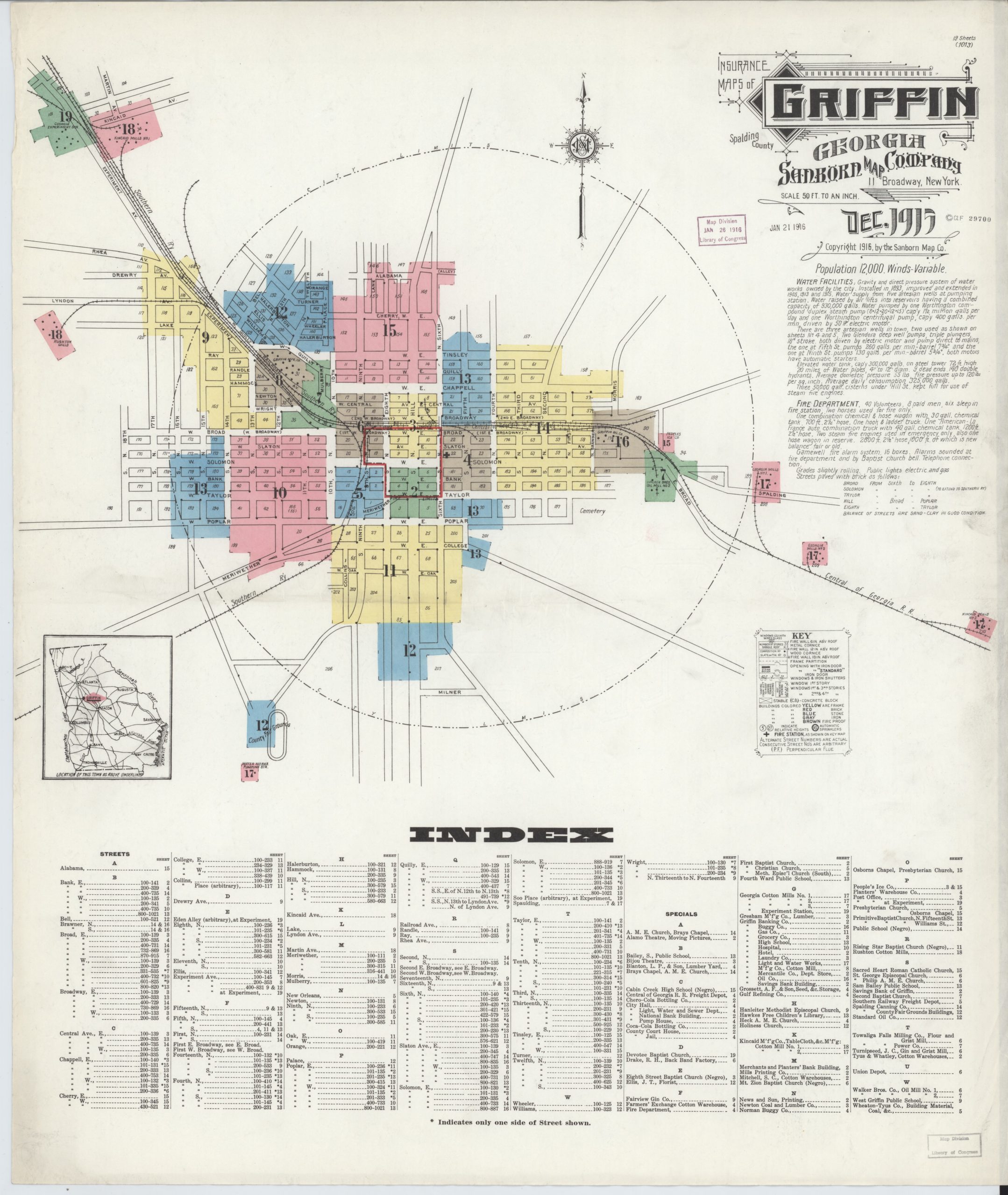 Griffin, Georgia (1915) - Sanborn Fire Maps