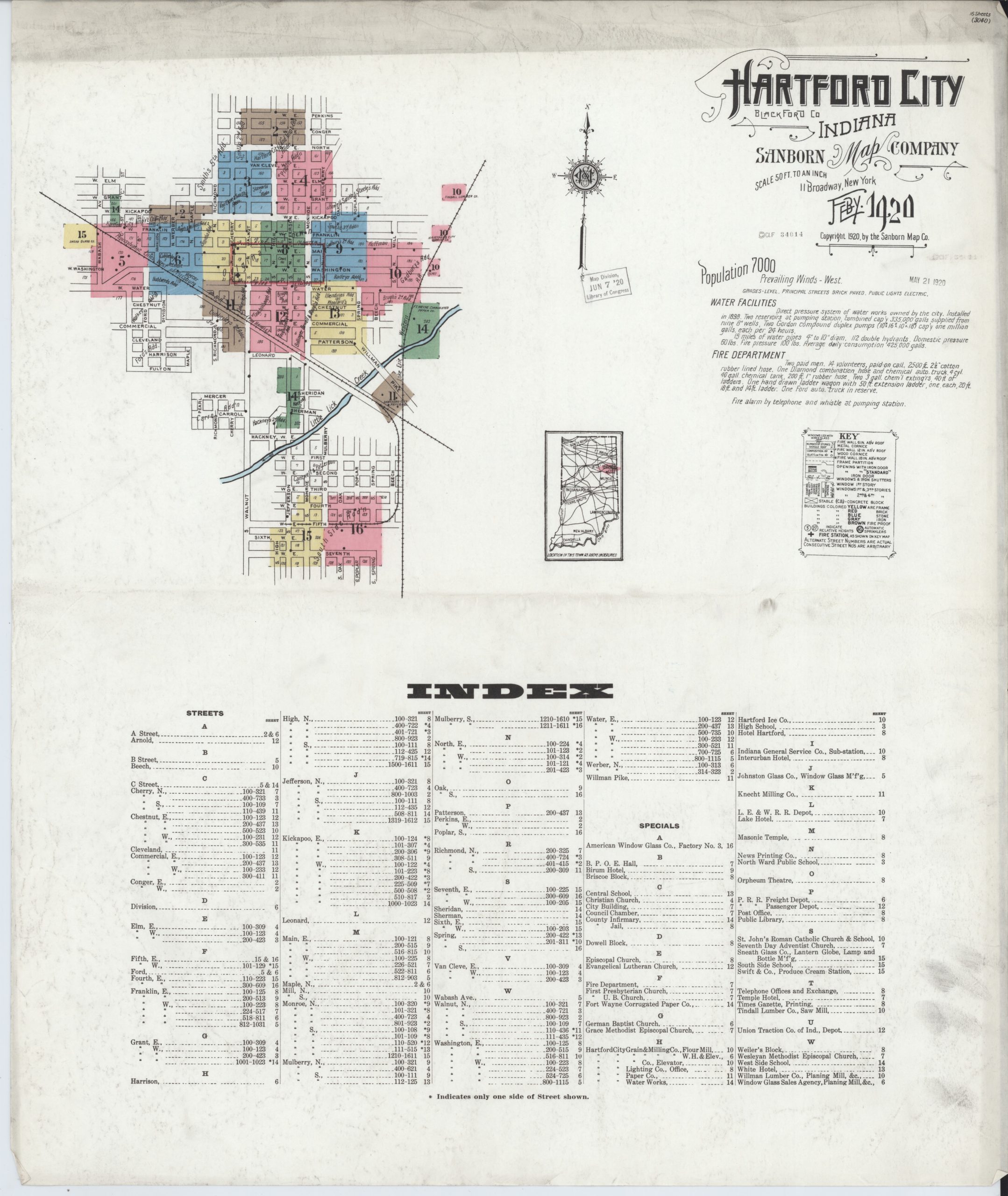 Hartford City, Indiana (1920) - Sanborn Fire Maps