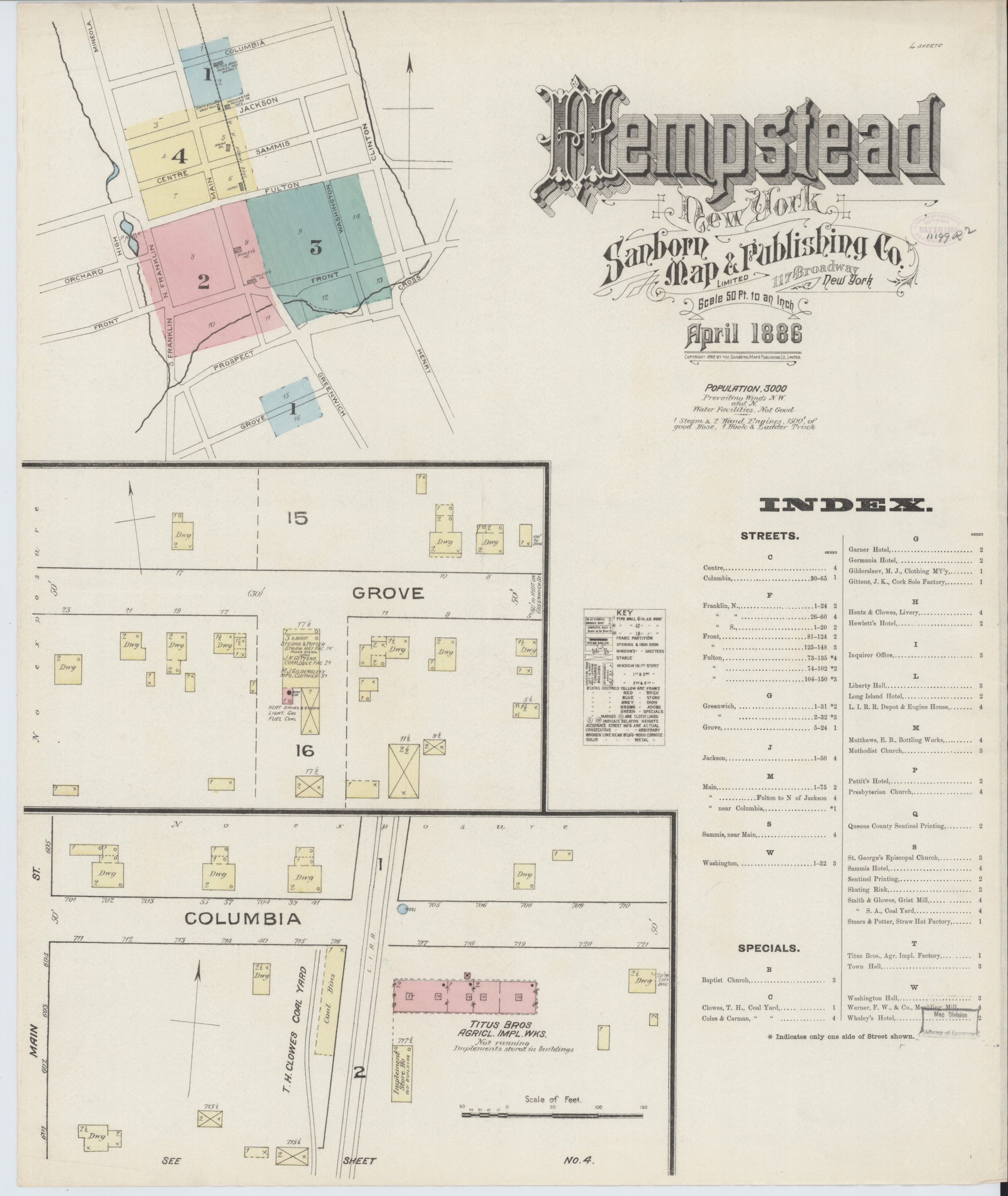 Hempstead, New York (1886) - Sanborn Fire Maps
