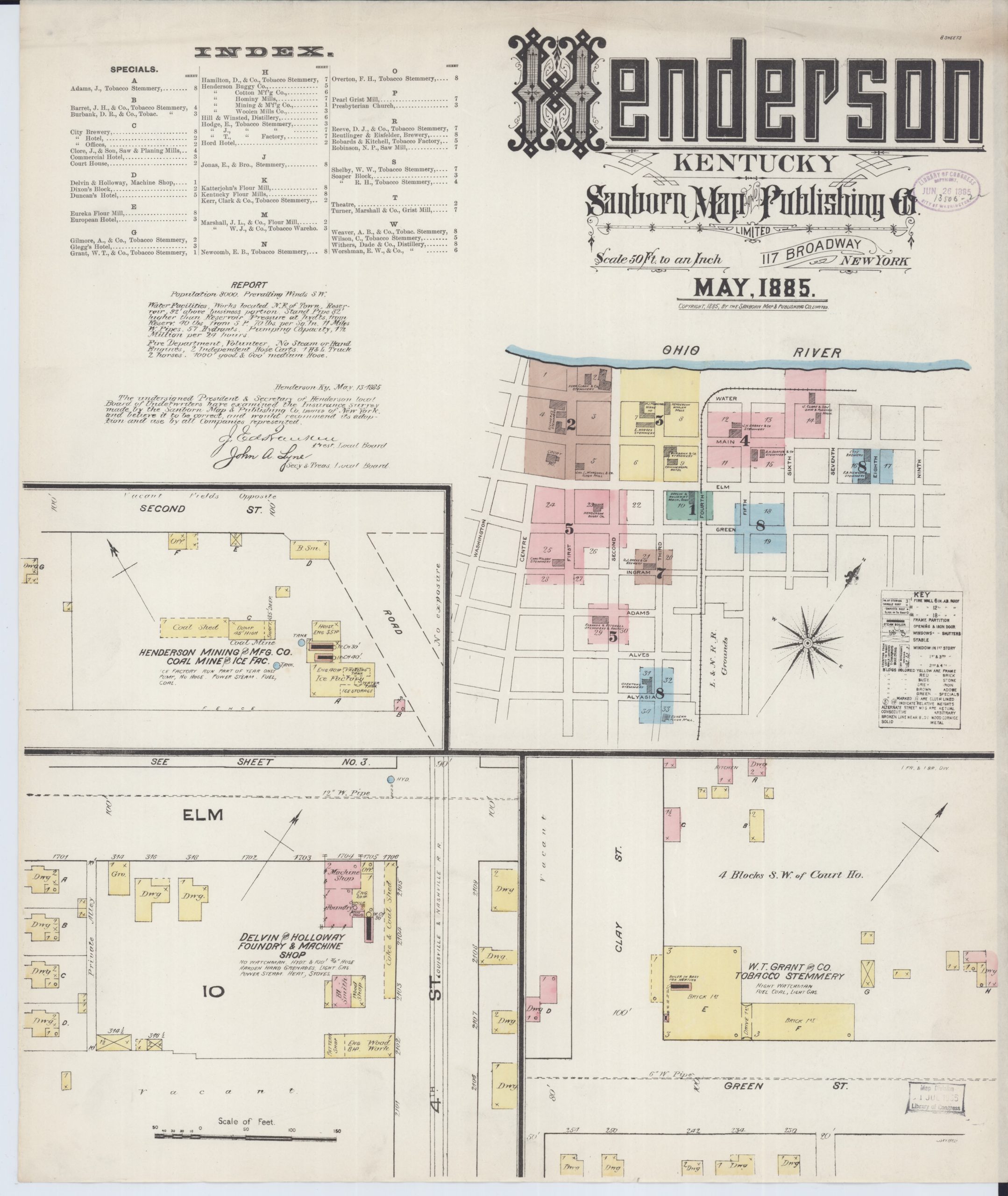 Henderson, Kentucky (1885) - Sanborn Fire Maps