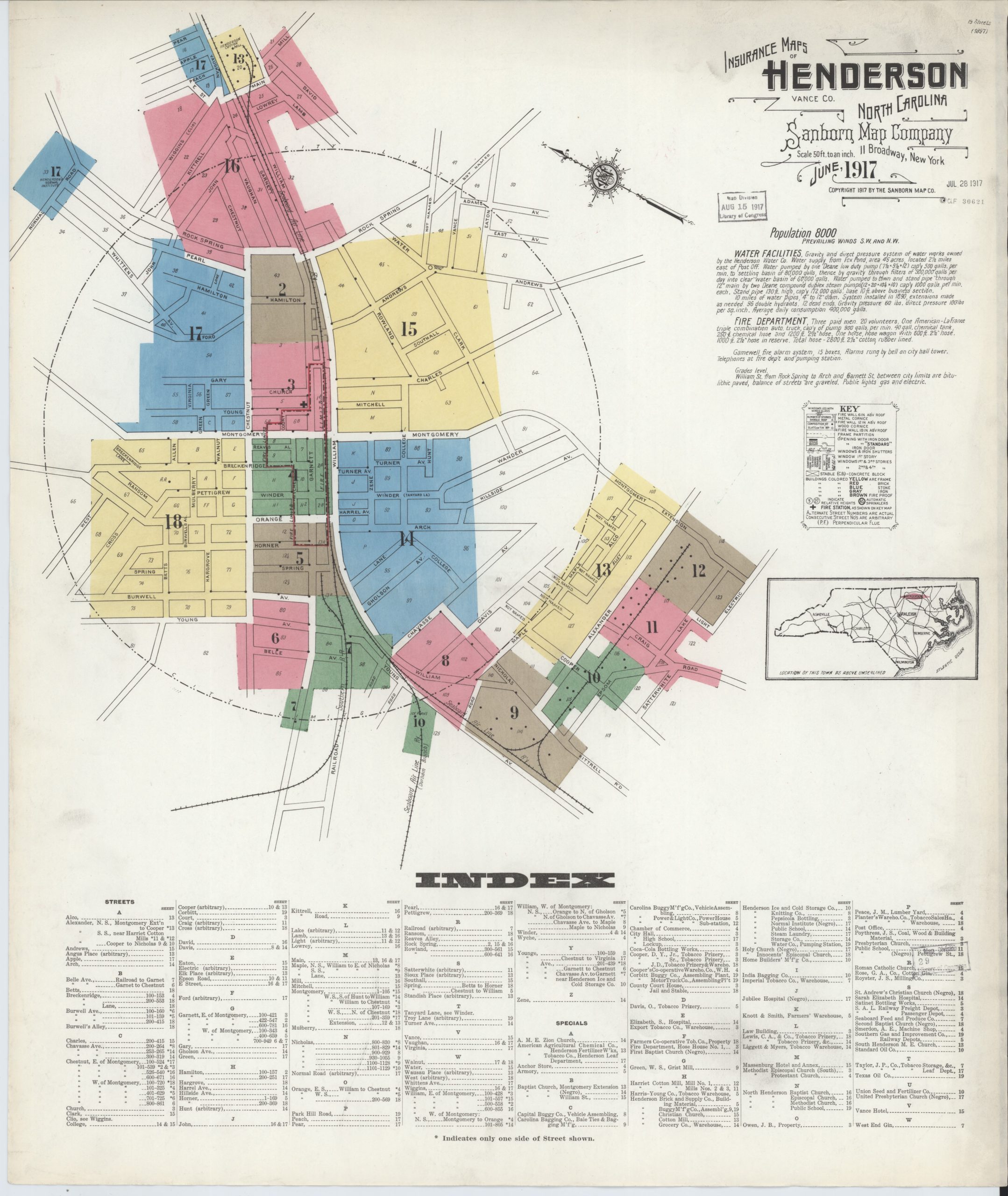 Henderson, North Carolina (1917) - Sanborn Fire Maps