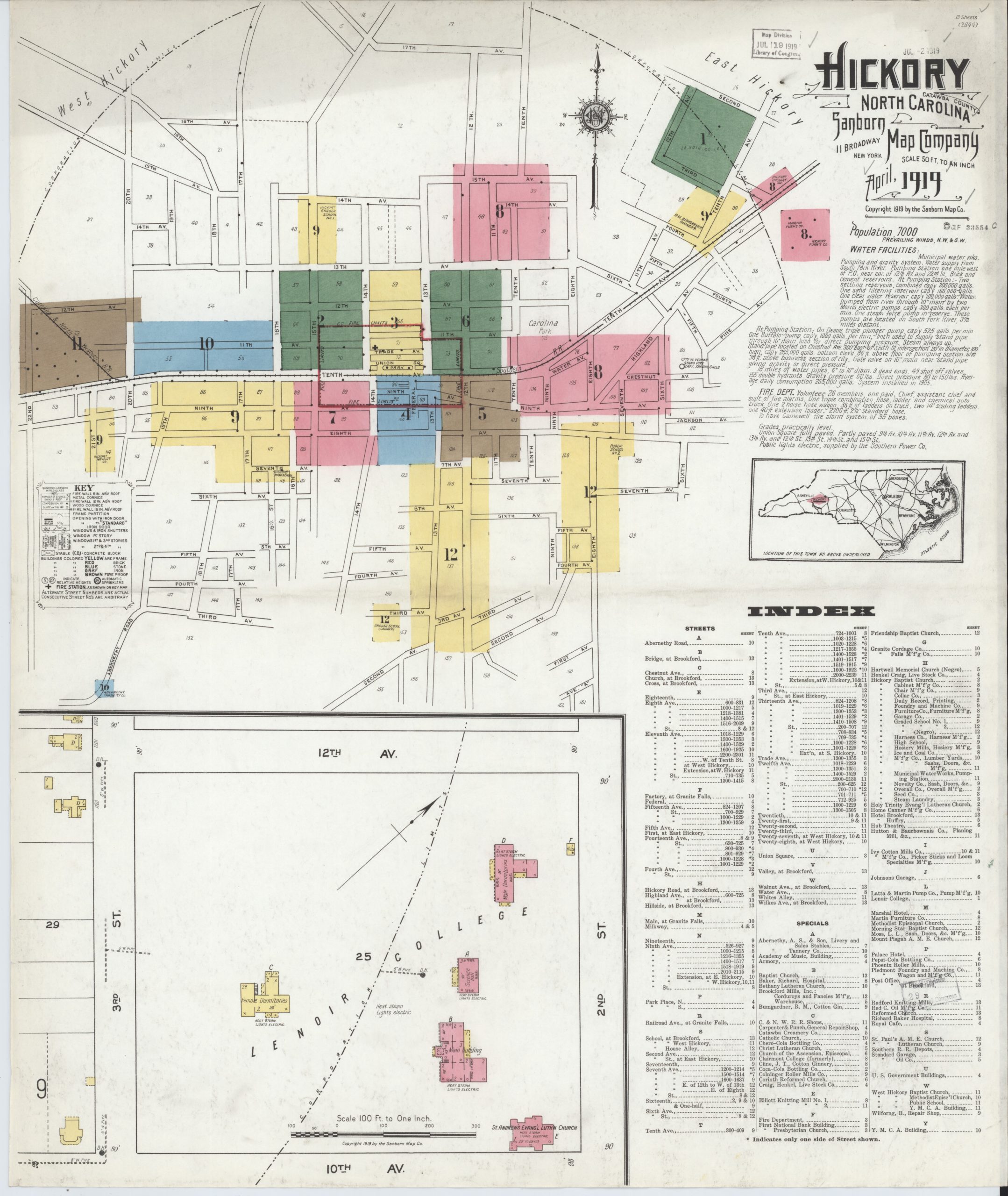 Hickory, North Carolina (1919) - Sanborn Fire Maps