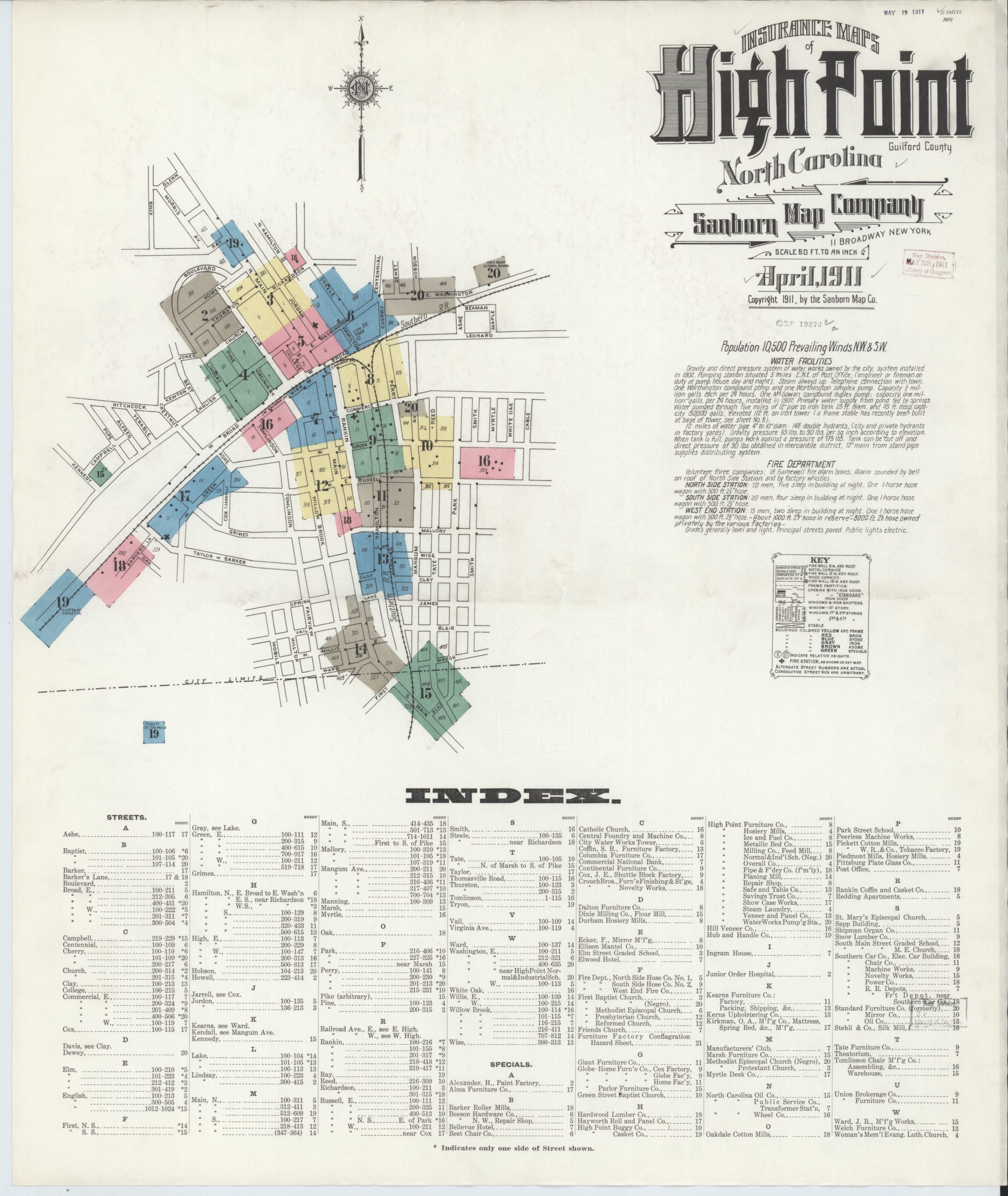 High Point, North Carolina (1911) - Sanborn Fire Maps