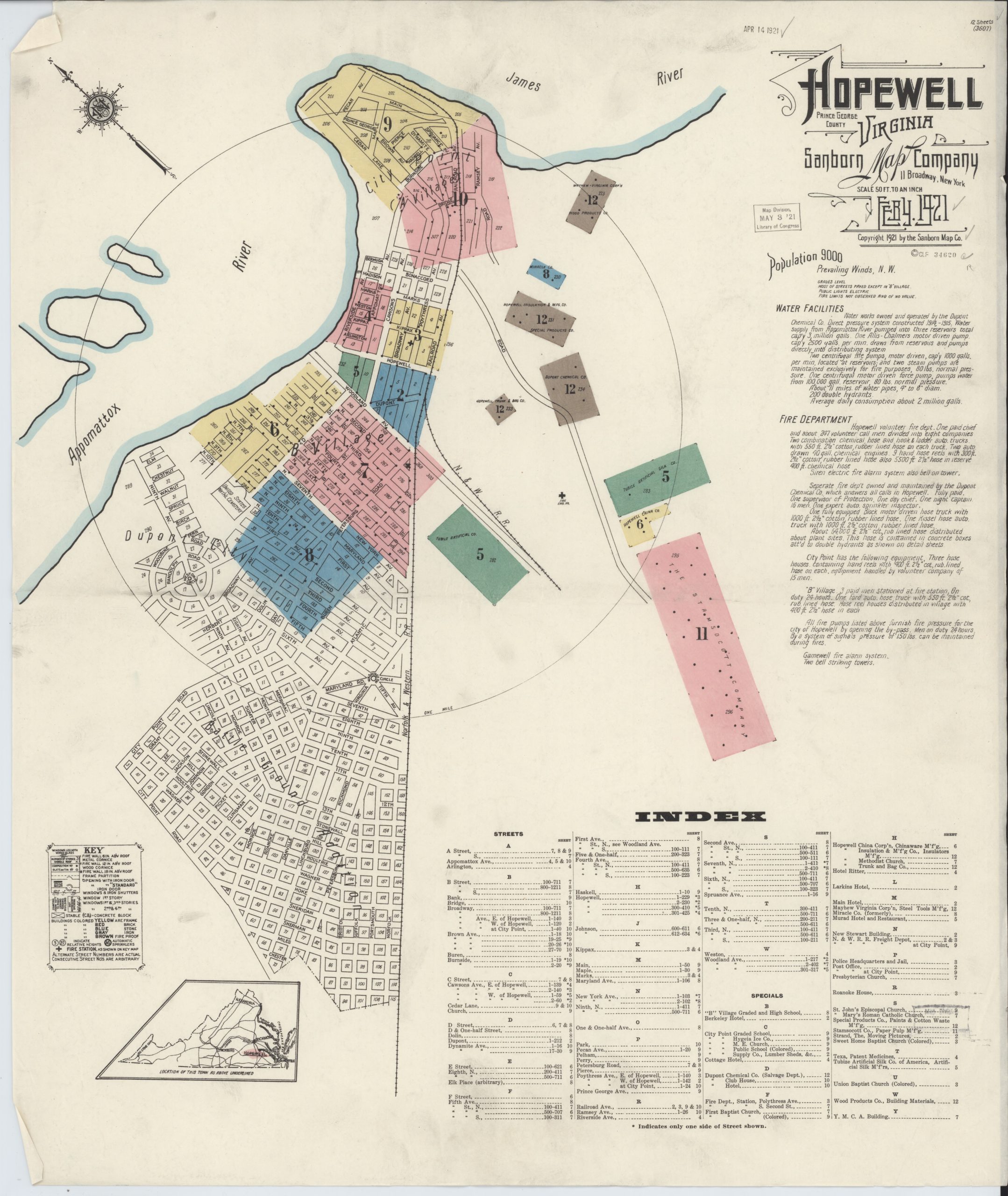 Hopewell, Virginia (1921) - Sanborn Fire Maps