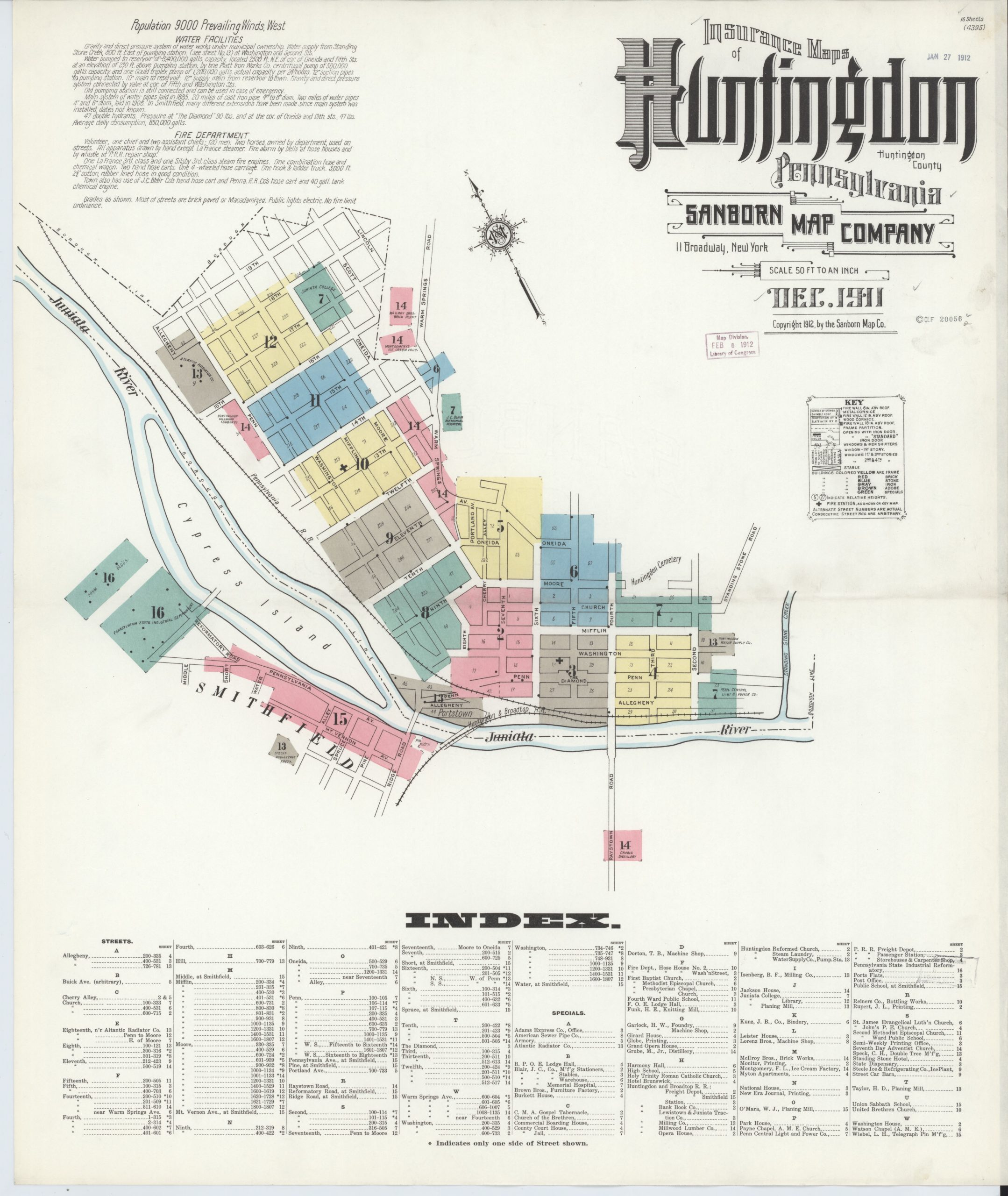 Huntingdon, Pennsylvania (1911) - Sanborn Fire Maps