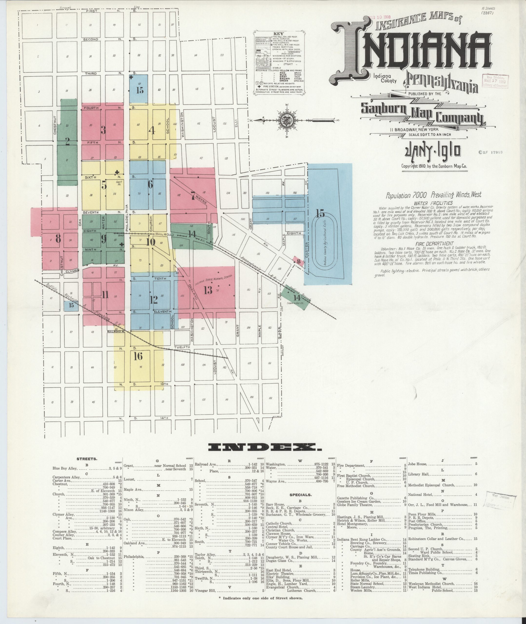 Indiana, Pennsylvania (1910) - Sanborn Fire Maps
