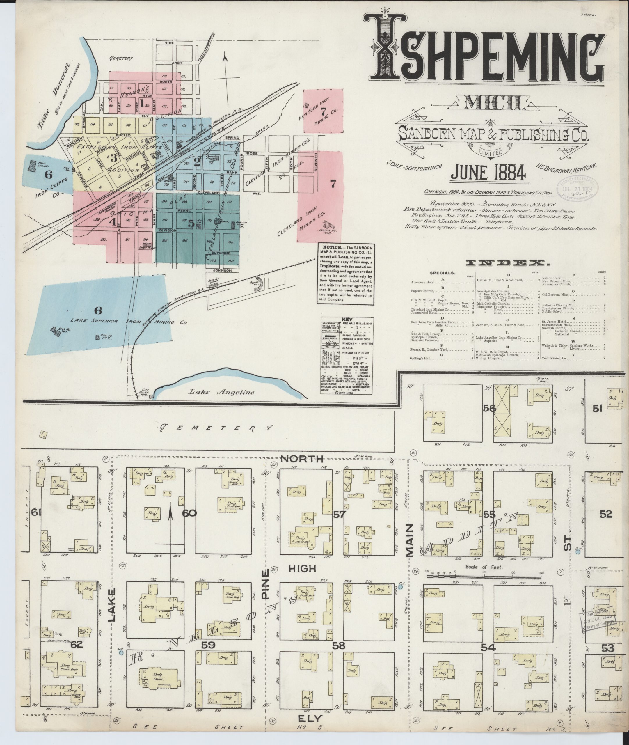 Ishpeming, Michigan (1884) - Sanborn Fire Maps