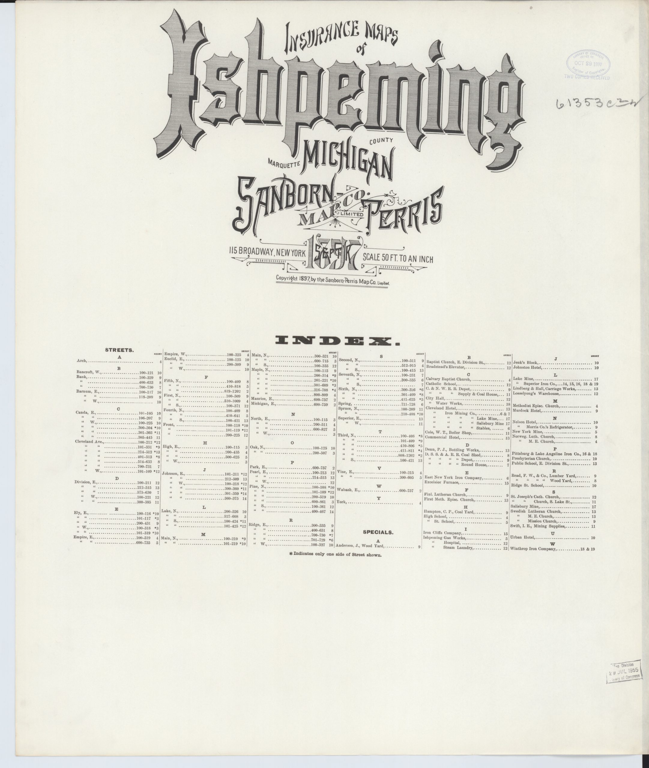 Ishpeming, Michigan (1897) - Sanborn Fire Maps