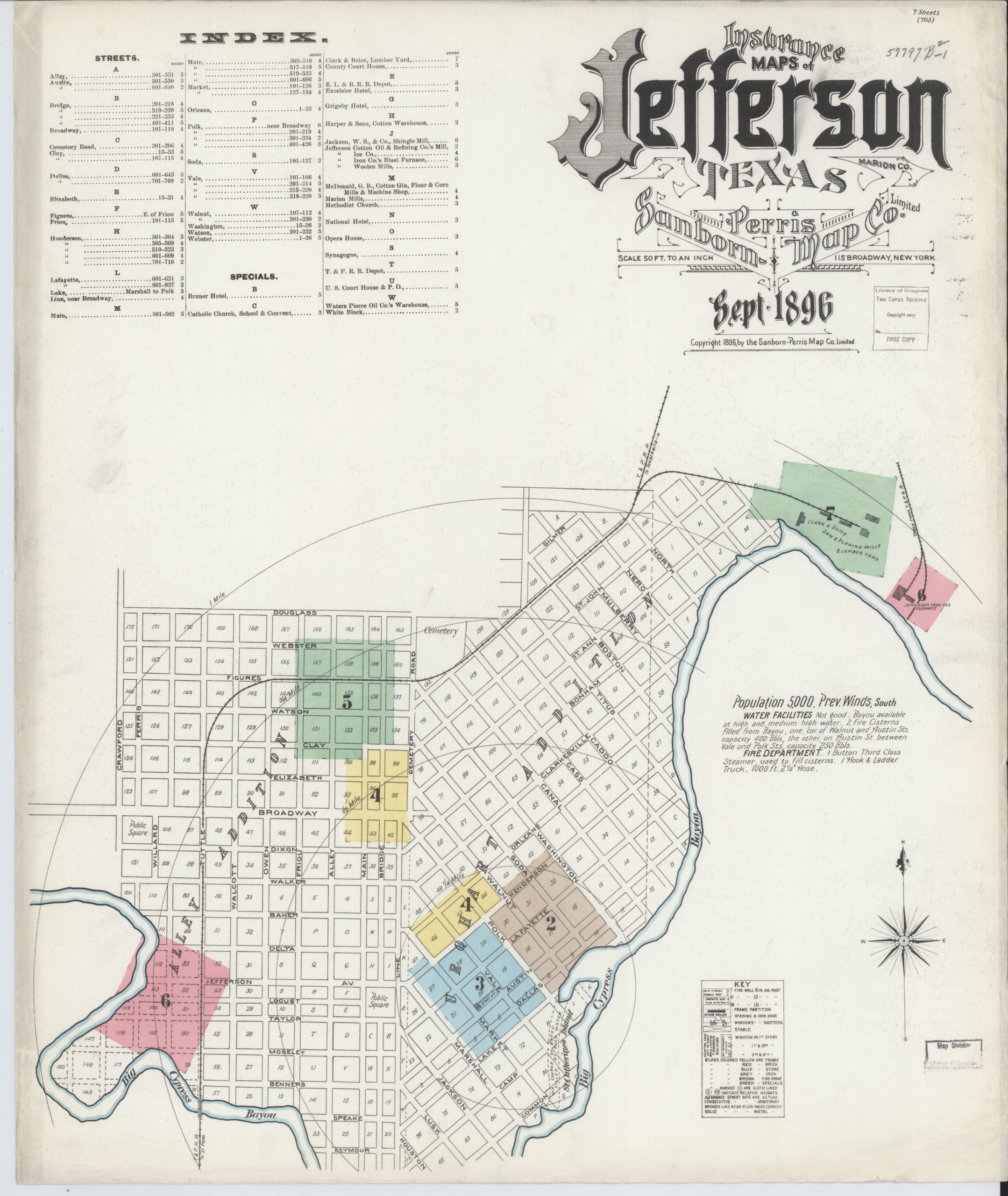 Jefferson, Texas (1896) - Sanborn Fire Maps