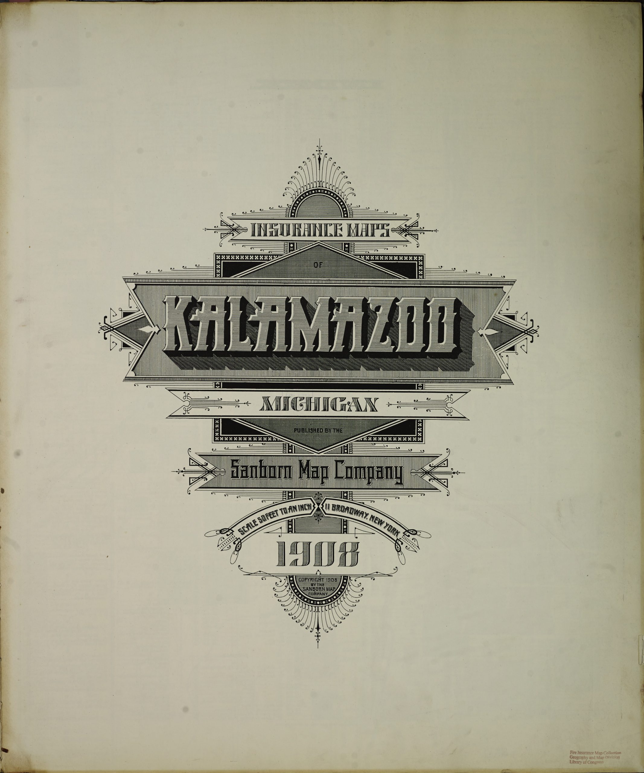 Kalamazoo, Michigan (1908) (Cover Page) - Sanborn Fire Maps