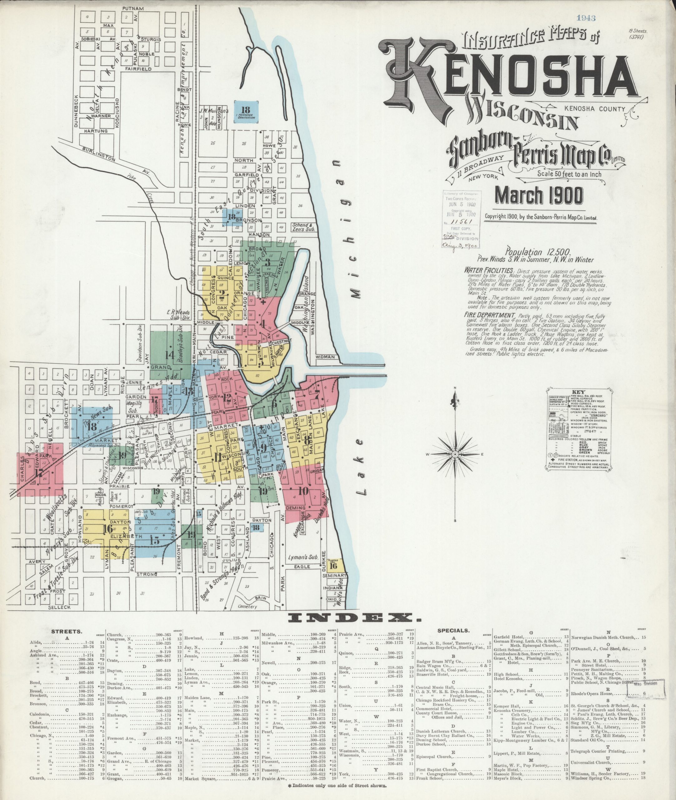 Kenosha, Wisconsin (1900) - Sanborn Fire Maps