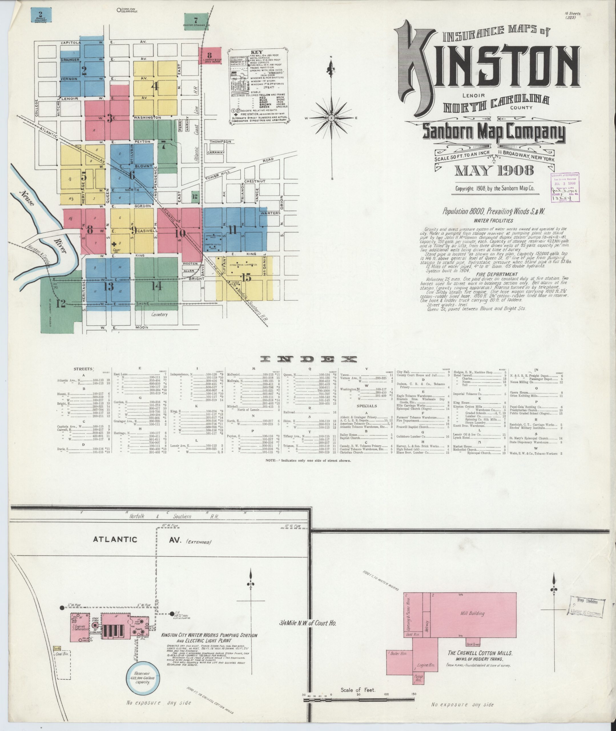 Kinston, North Carolina (1908) - Sanborn Fire Maps