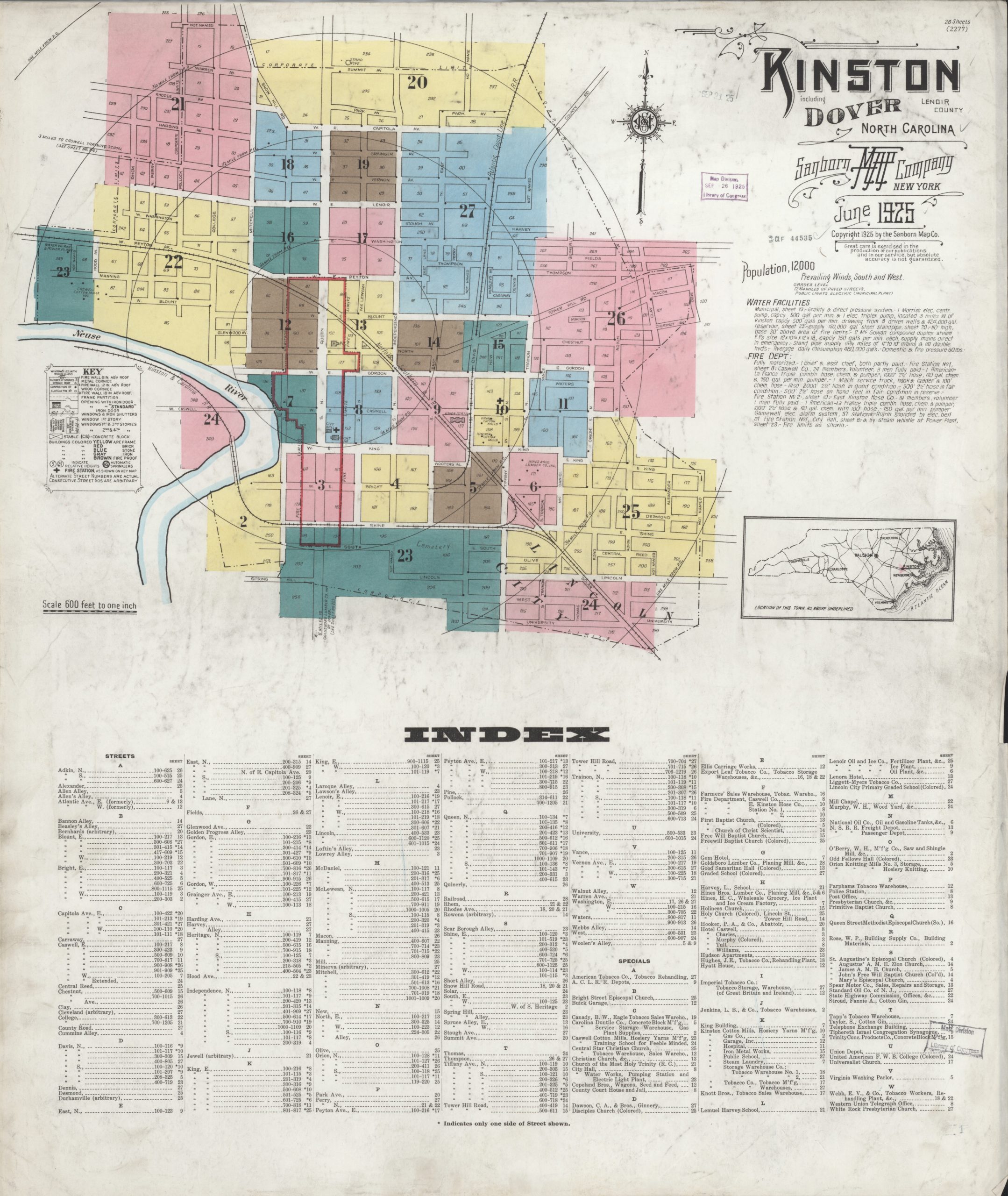 Kinston, North Carolina (1925) - Sanborn Fire Maps