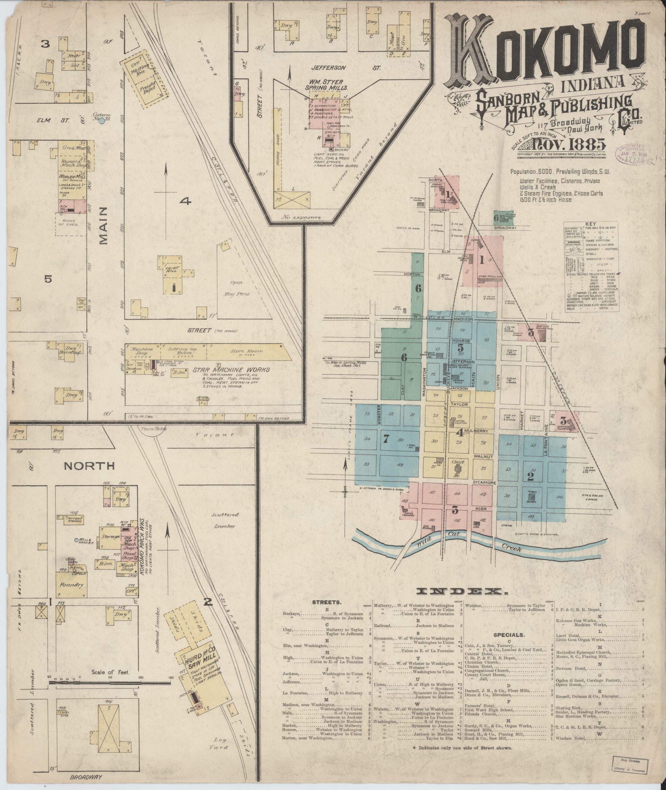 Kokomo, Indiana (1885) - Sanborn Fire Maps
