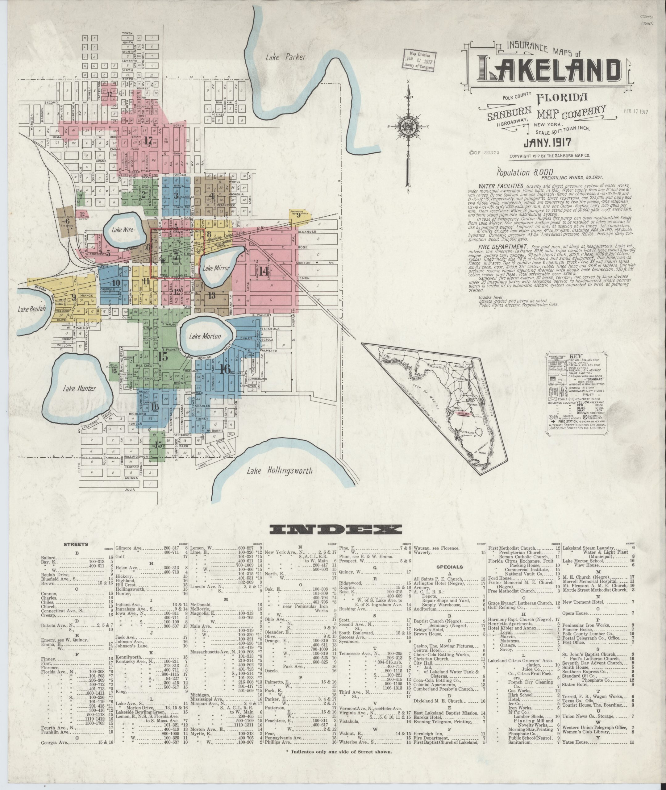Lakeland, Florida (1917) - Sanborn Fire Maps