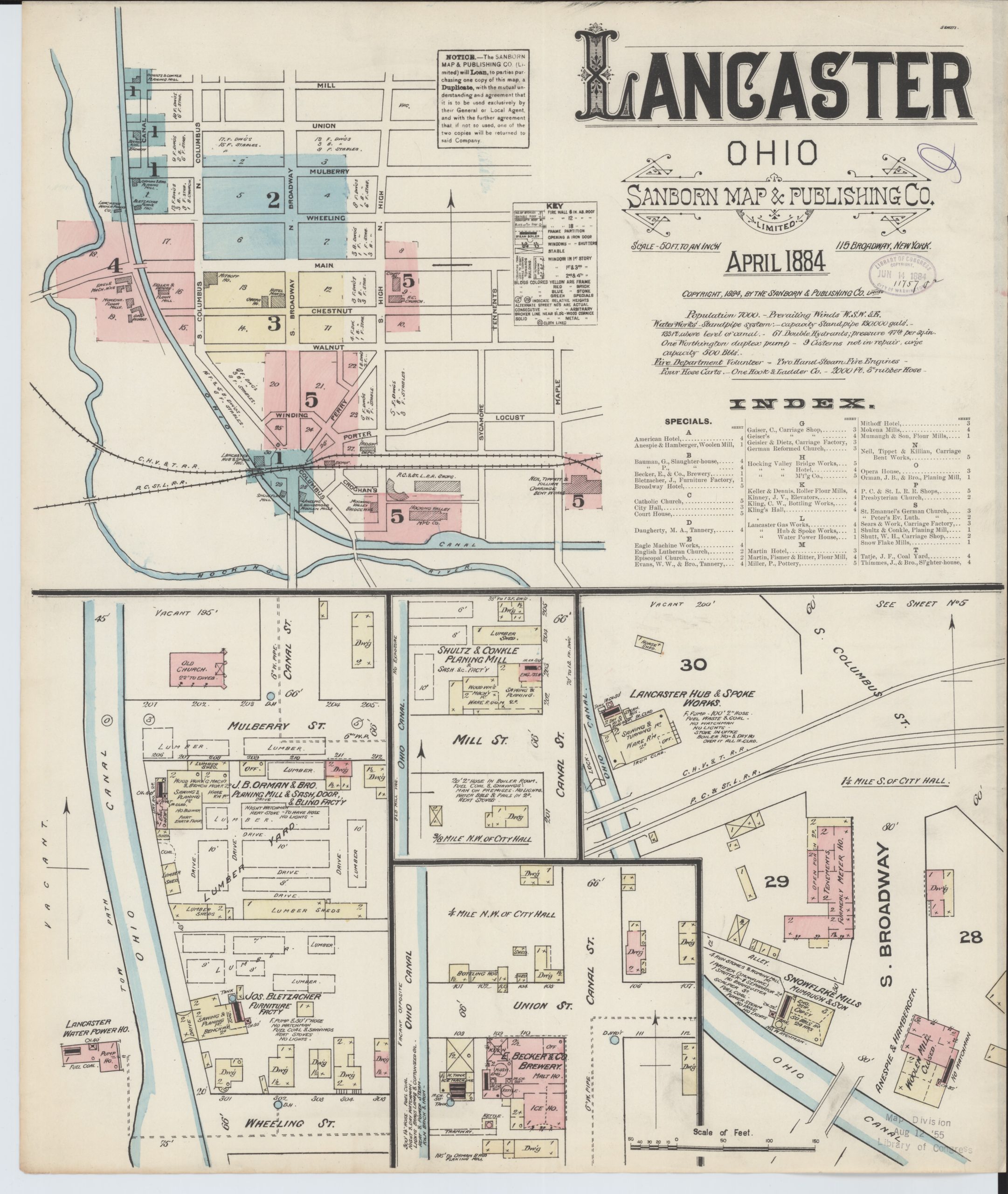 Lancaster, Ohio (1884) - Sanborn Fire Maps
