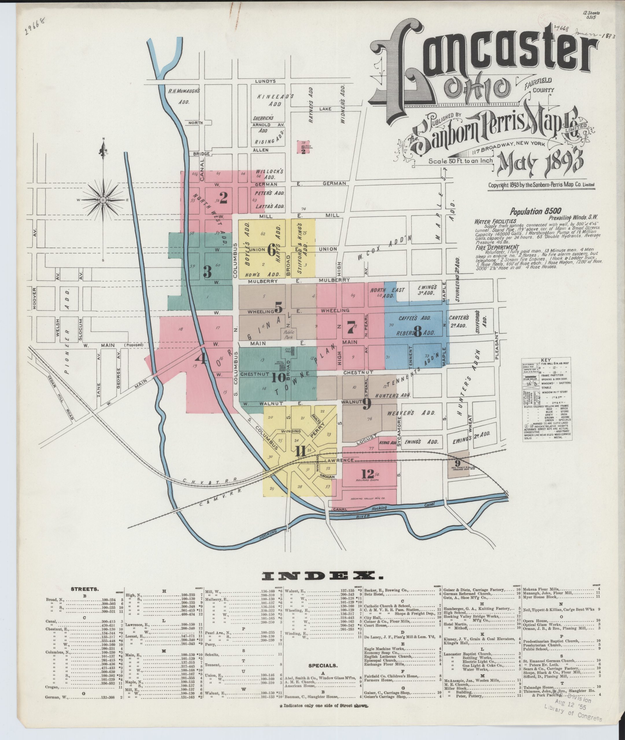 Lancaster, Ohio (1893) - Sanborn Fire Maps