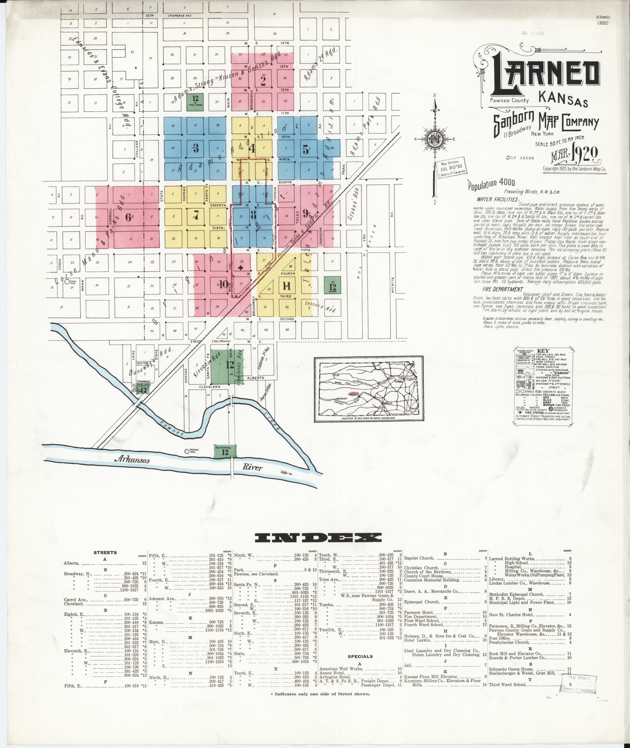Larned, Kansas (1920) - Sanborn Fire Maps