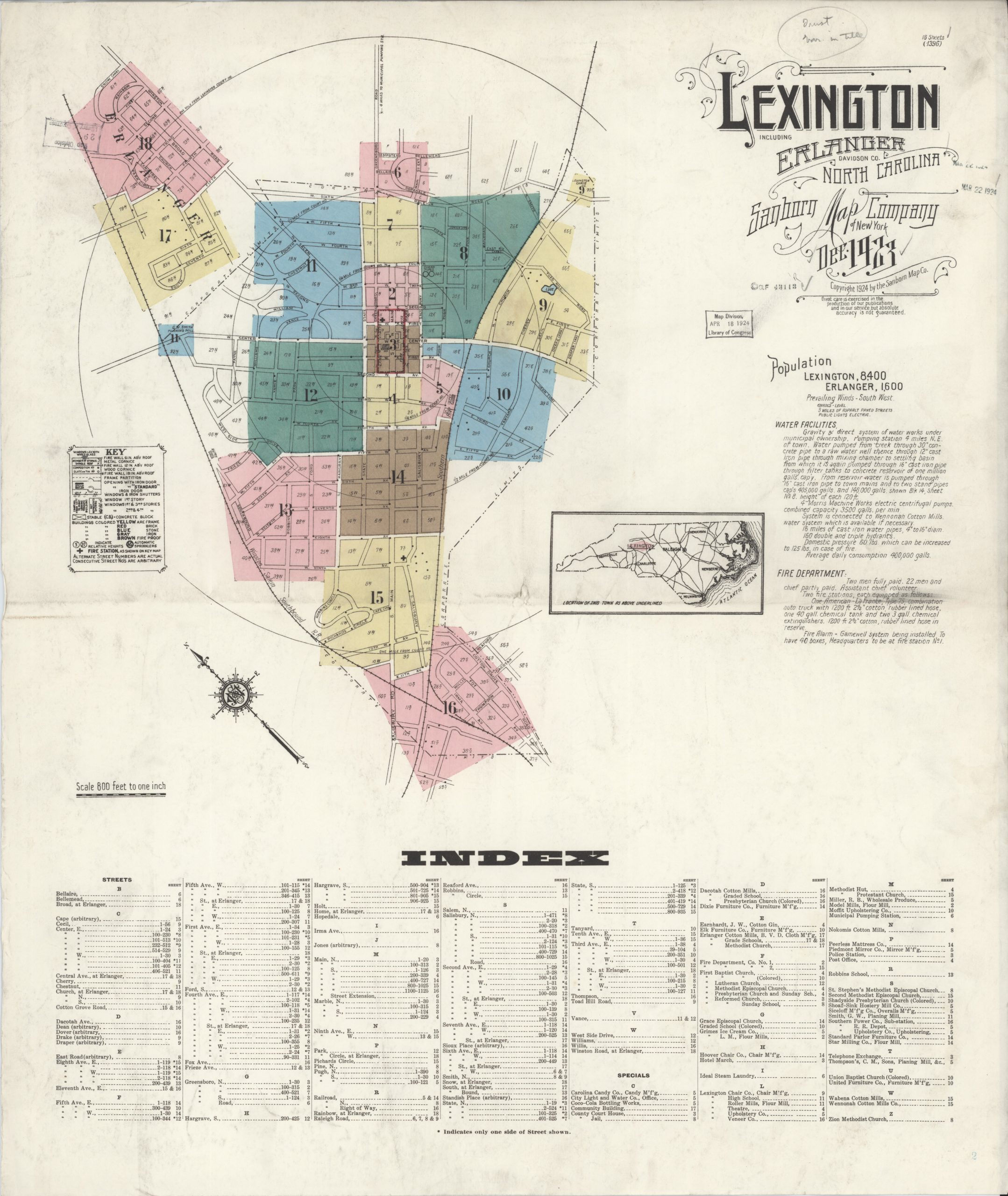 Lexington, North Carolina (1923) - Sanborn Fire Maps
