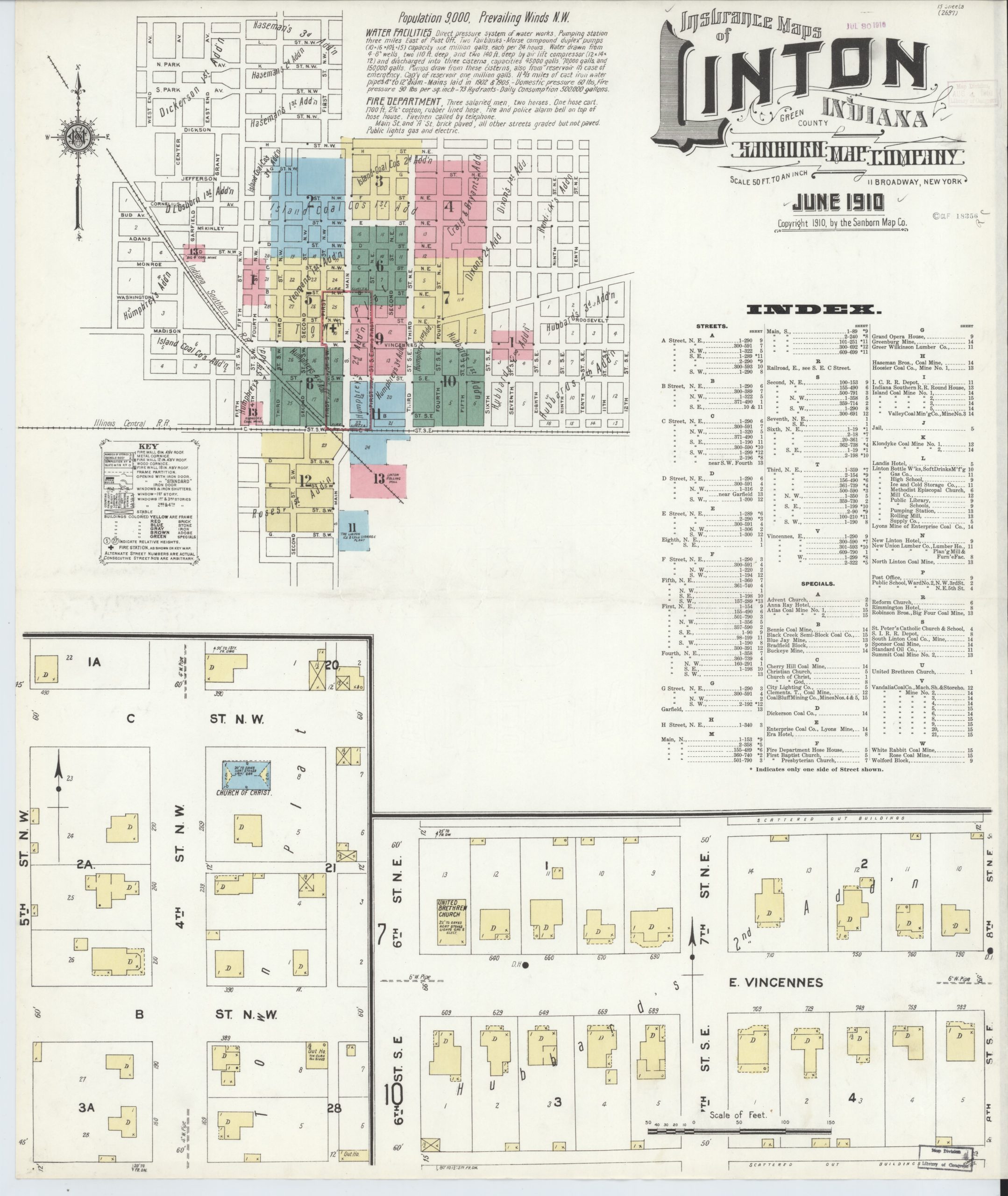 Linton, Indiana (1910) - Sanborn Fire Maps