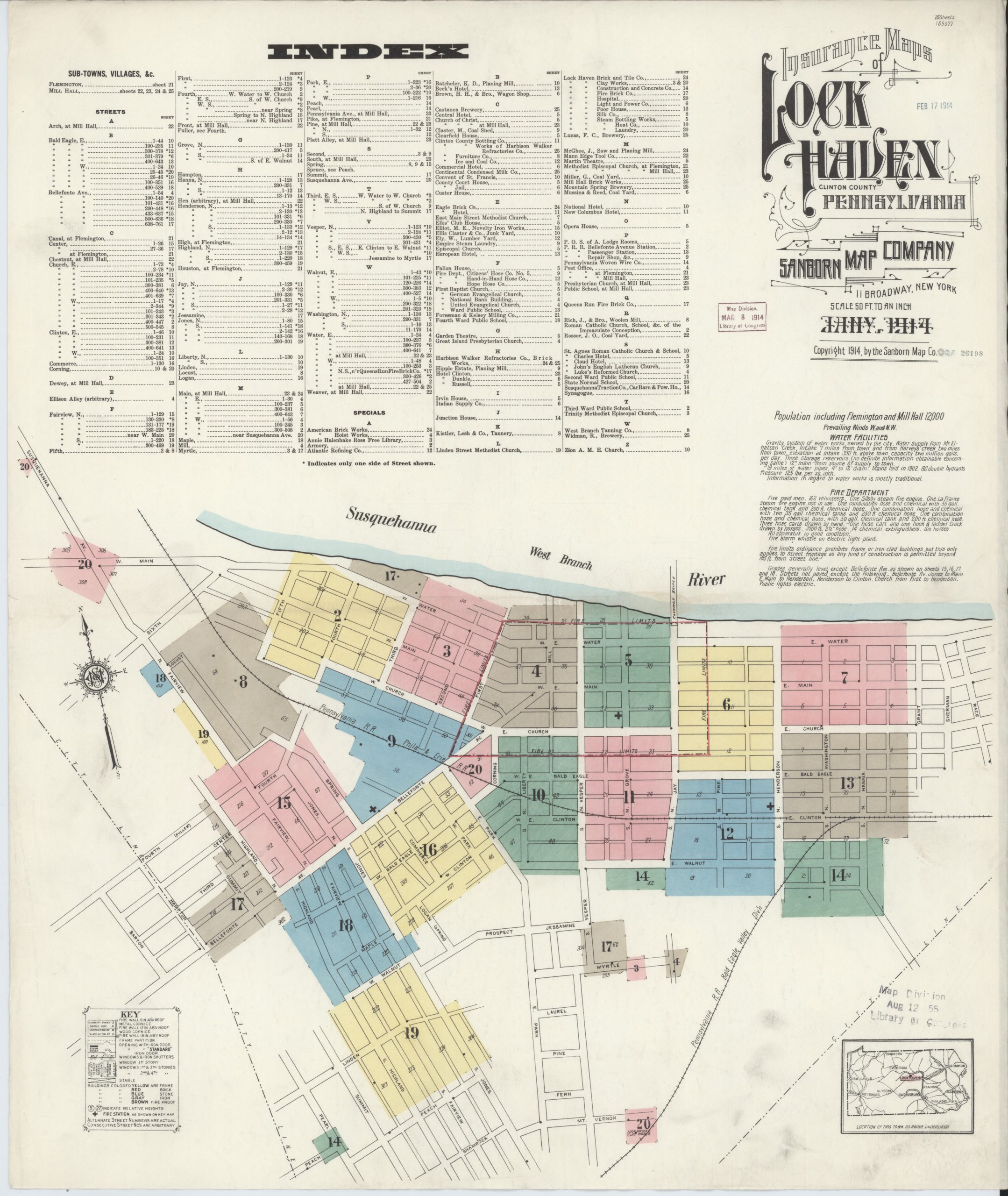 Lock Haven, Pennsylvania (1914) - Sanborn Fire Maps