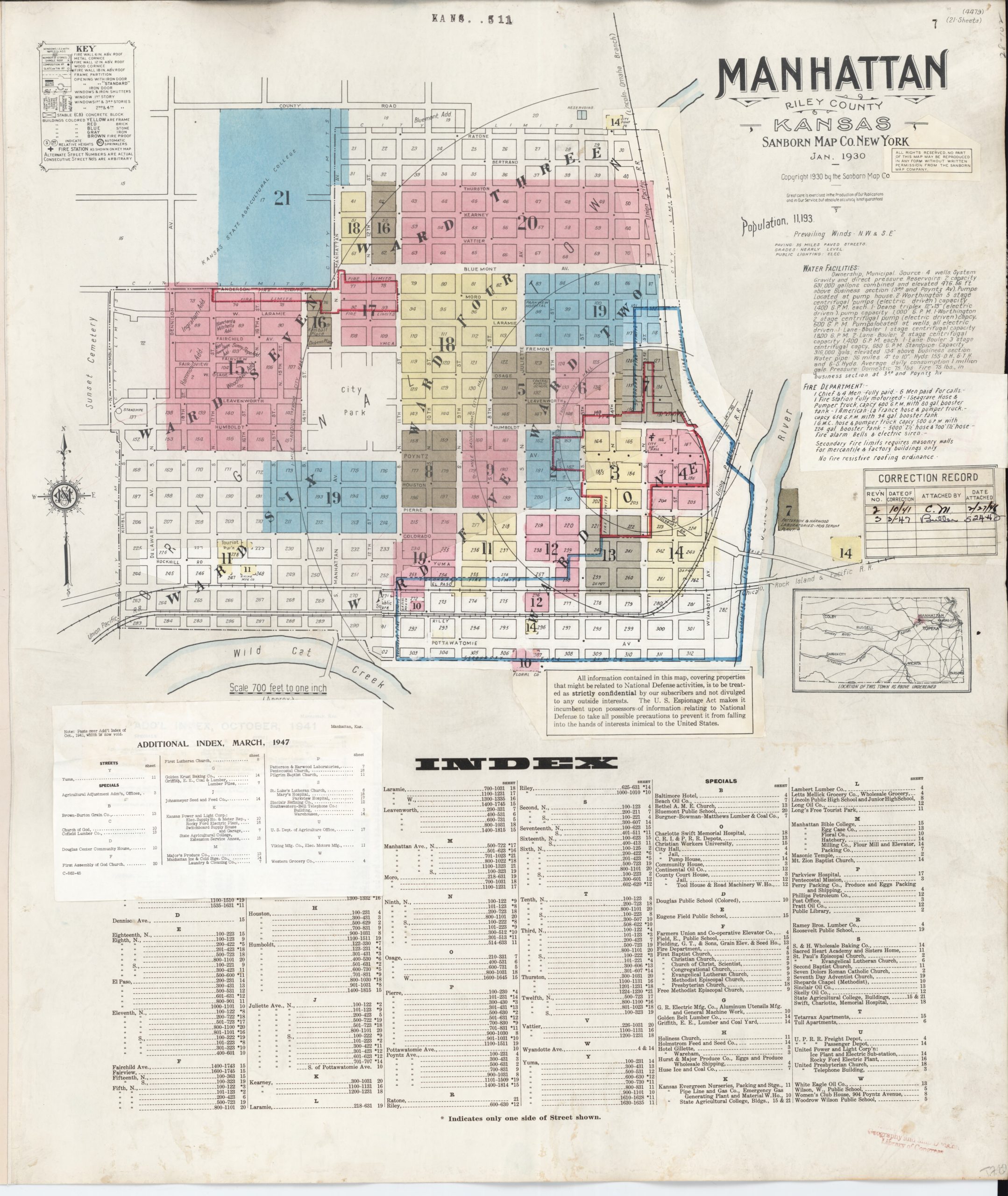 Manhattan, Kansas (1930) - Sanborn Fire Maps