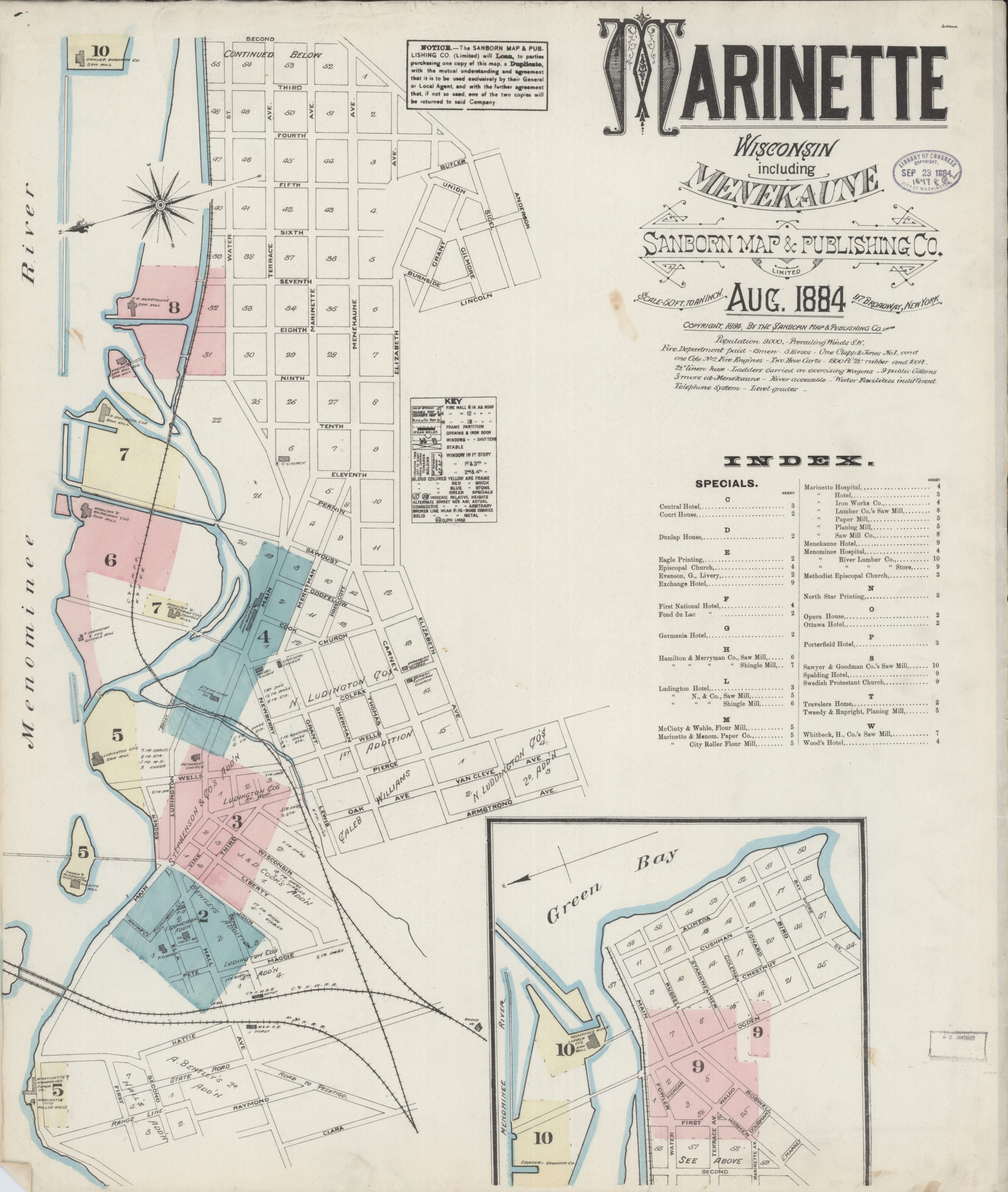 Marinette, Wisconsin (1884) - Sanborn Fire Maps