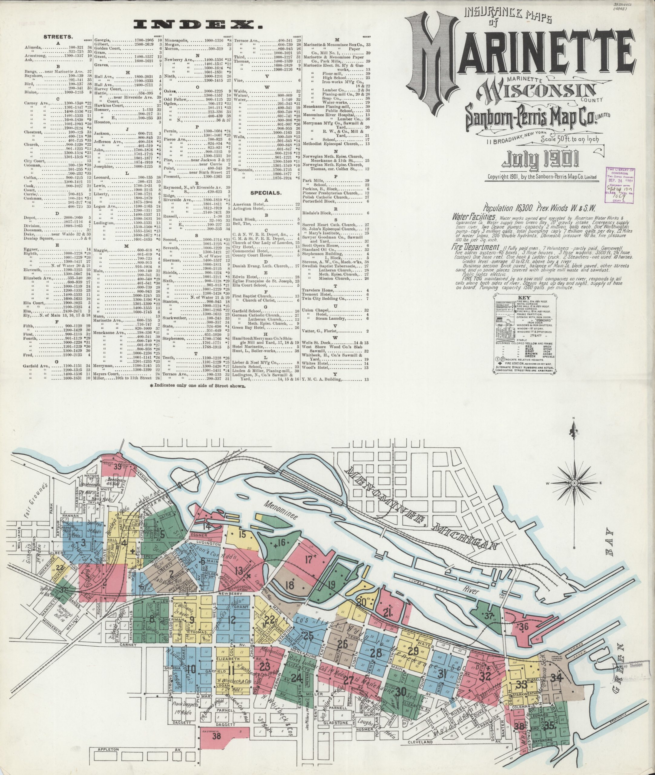 Marinette, Wisconsin (1901) - Sanborn Fire Maps