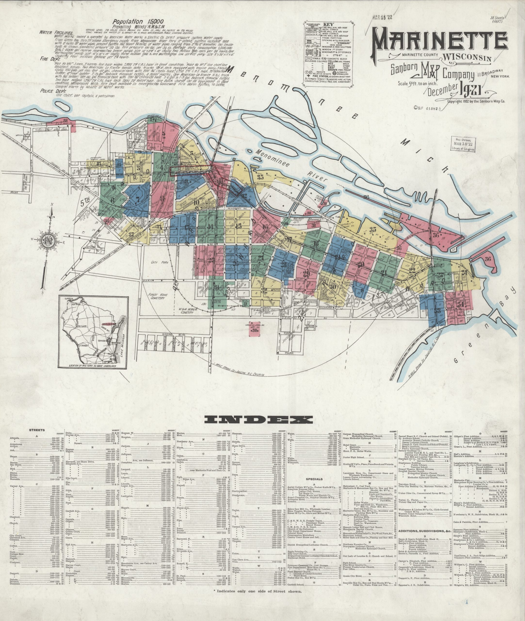 Marinette, Wisconsin (1921) - Sanborn Fire Maps